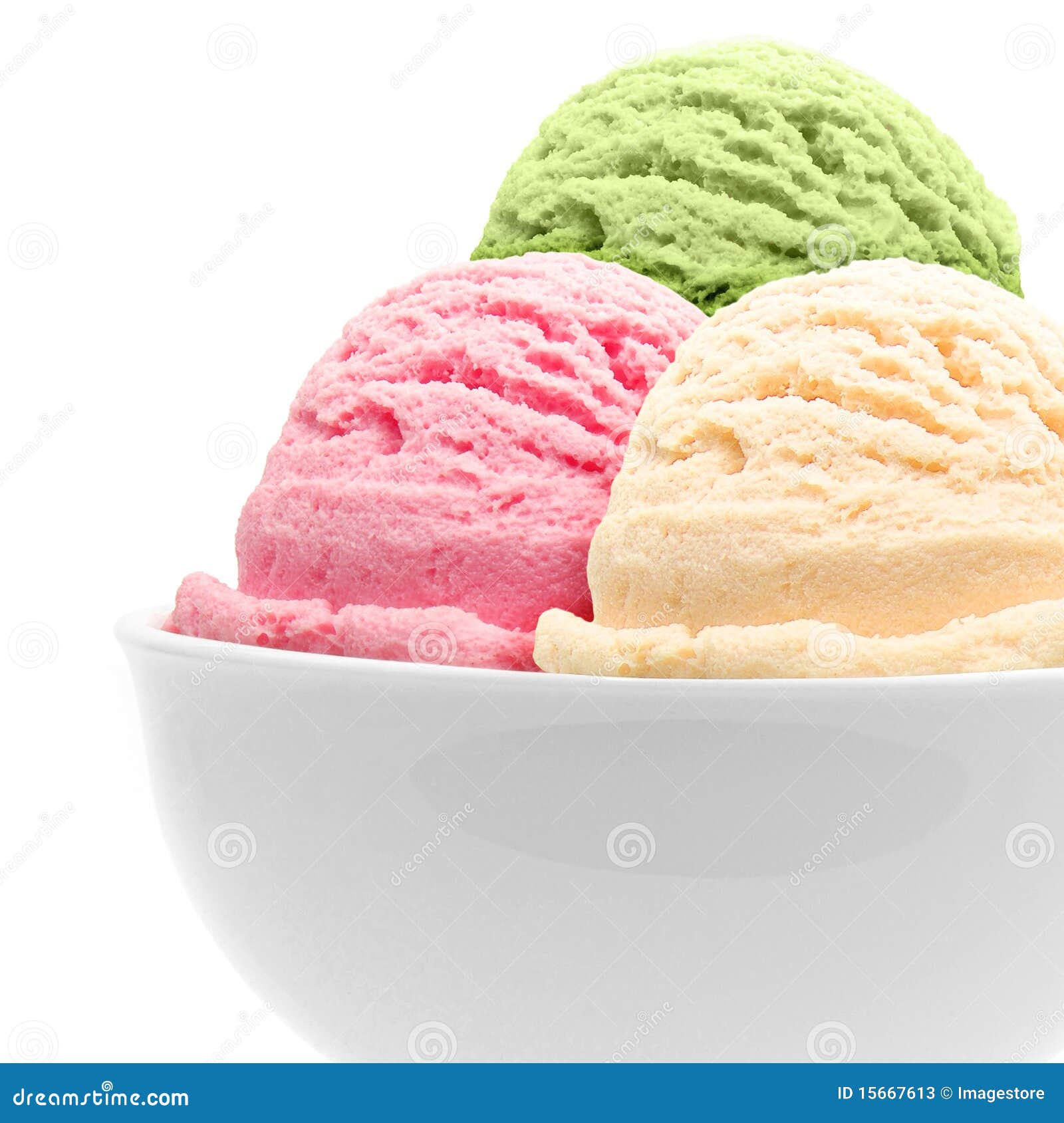 Triple ice cream in bowl stock image. Image of close - 15667613