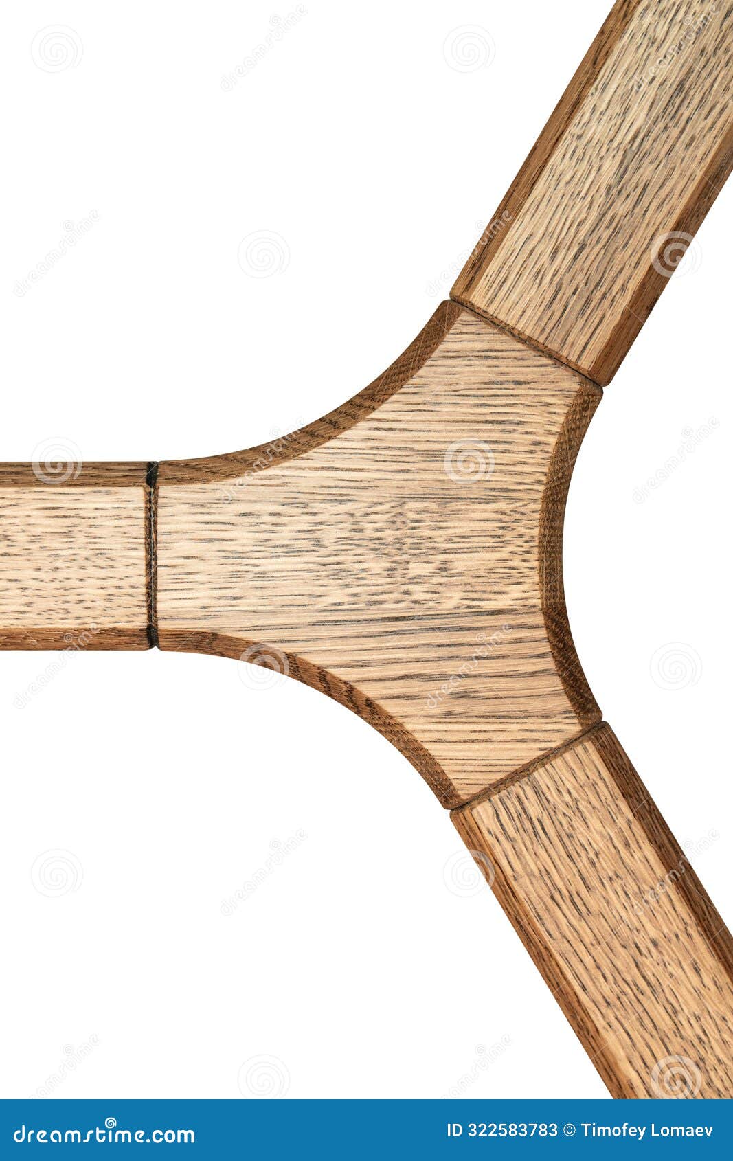 Triple Jointed Wooden Frame of the Table is Made of Solid Oak on White ...