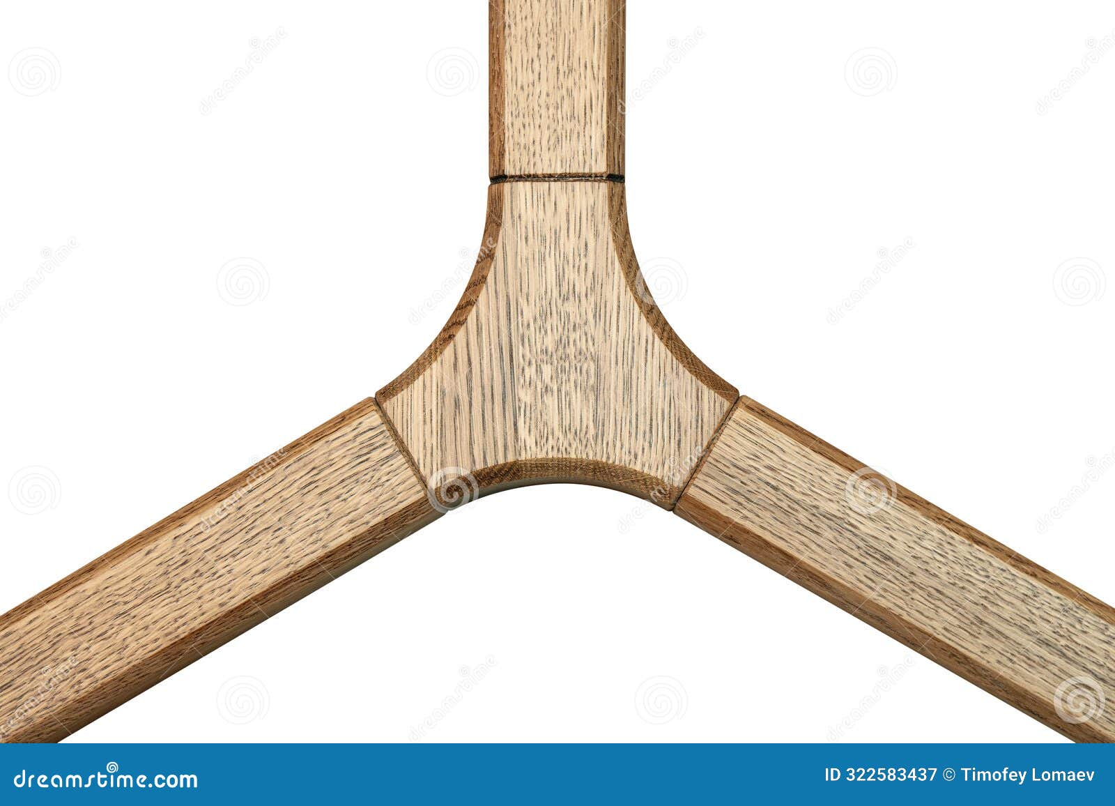 Triple Jointed Wooden Frame of the Table is Made of Solid Oak on White ...