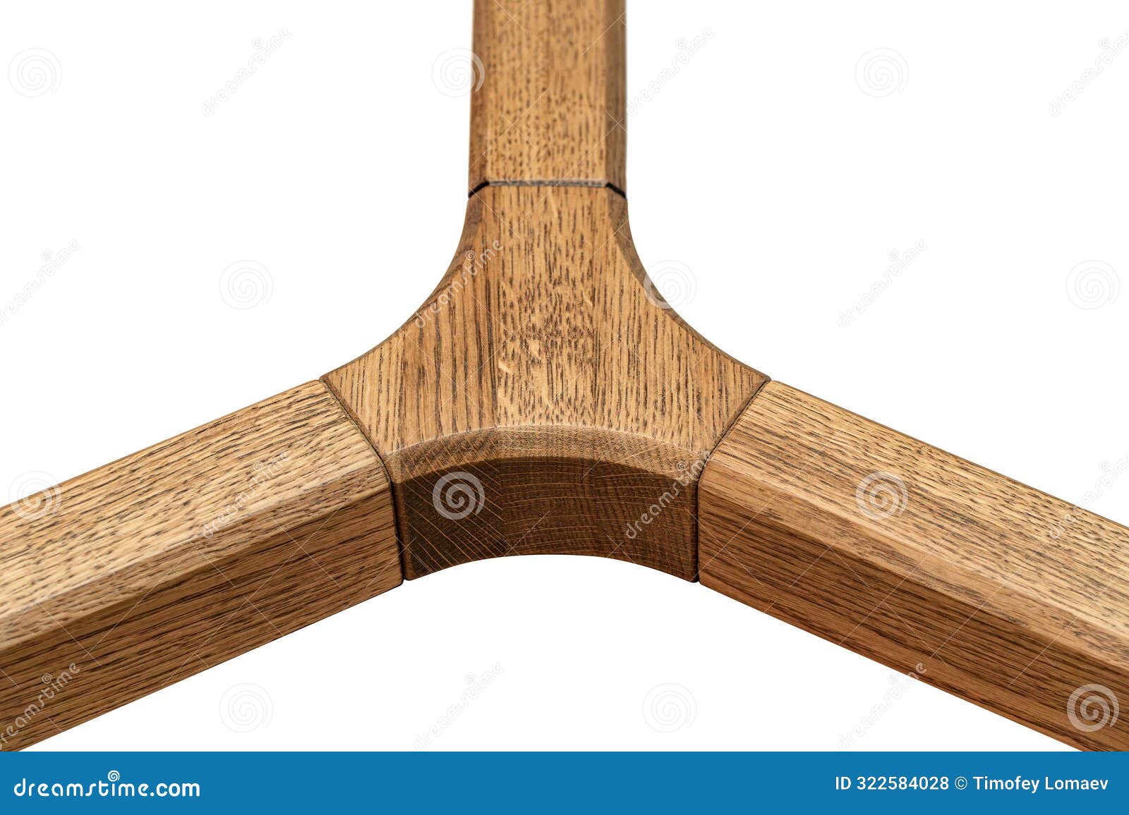 Triple Jointed Wooden Frame of the Table is Made of Solid Oak on White ...