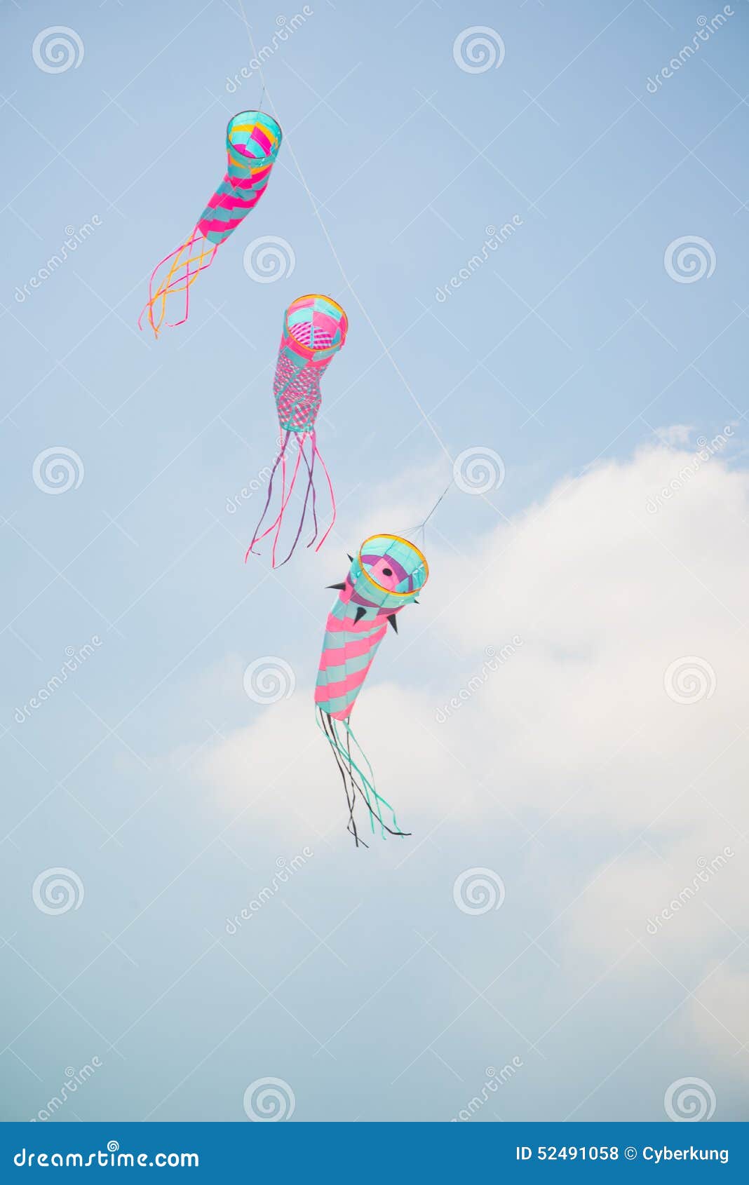Triple kites stock photo. Image of happy, inflatable - 52491058