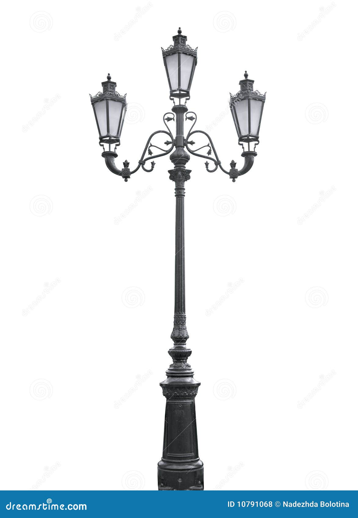 Triple lamppost stock photo. Image of exterior, electric - 10791068