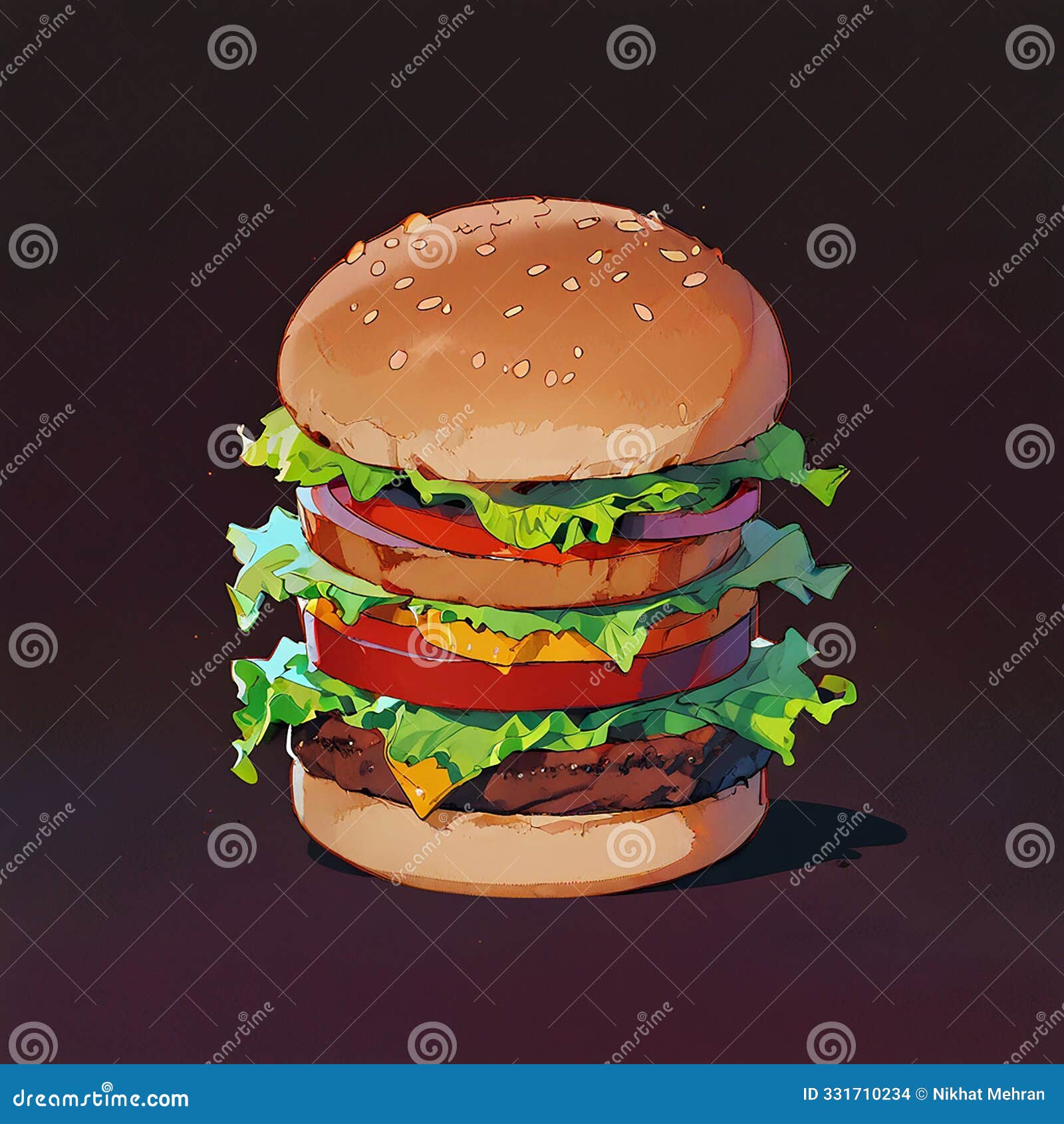 Burger Types Realistic Composition Cartoon Vector | CartoonDealer.com ...