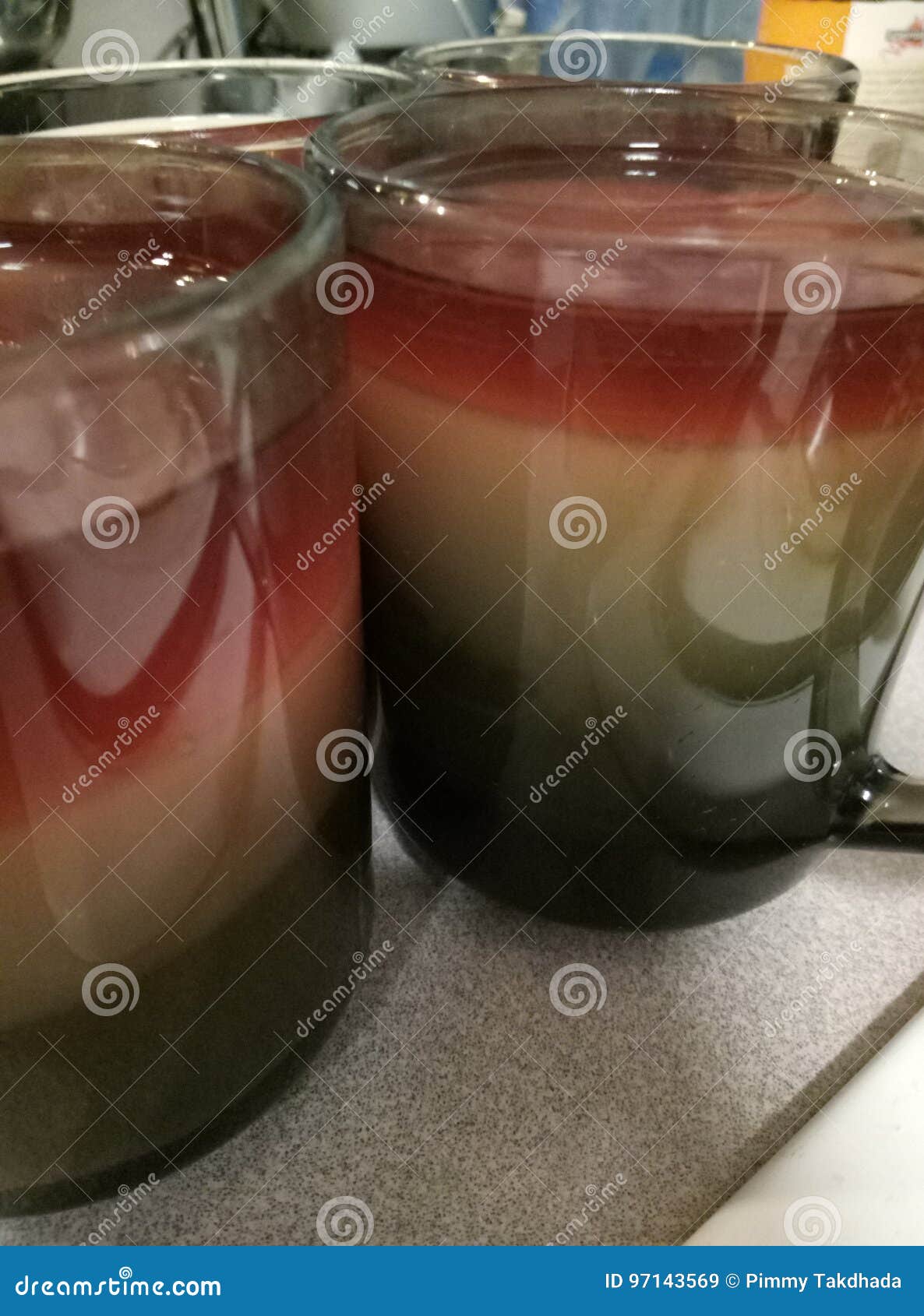 Triple layers jelly stock image. Image of colours, layers - 97143569