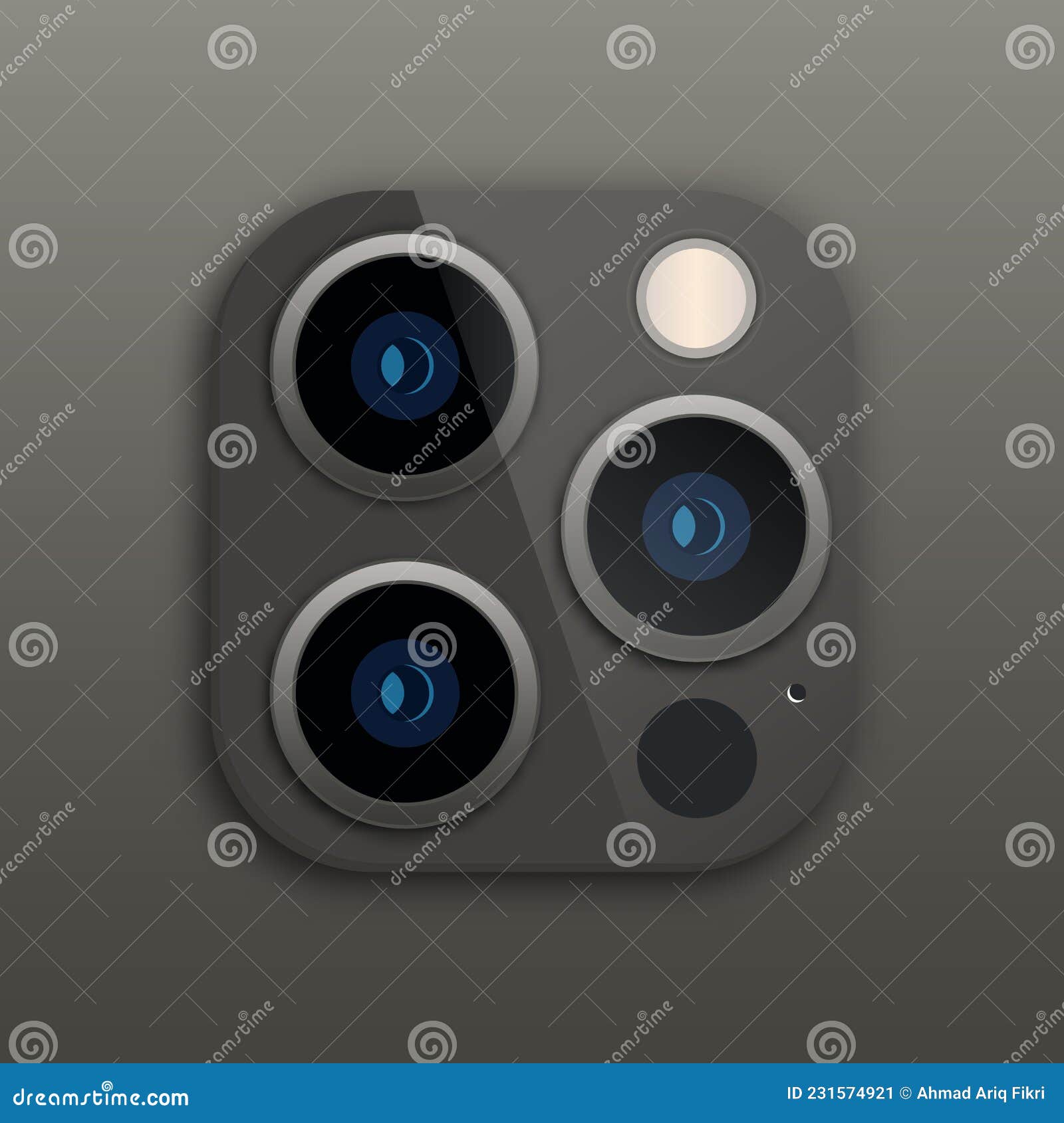 Triple Lens Camera on Iphone. Vector Illustration Editorial Photo ...