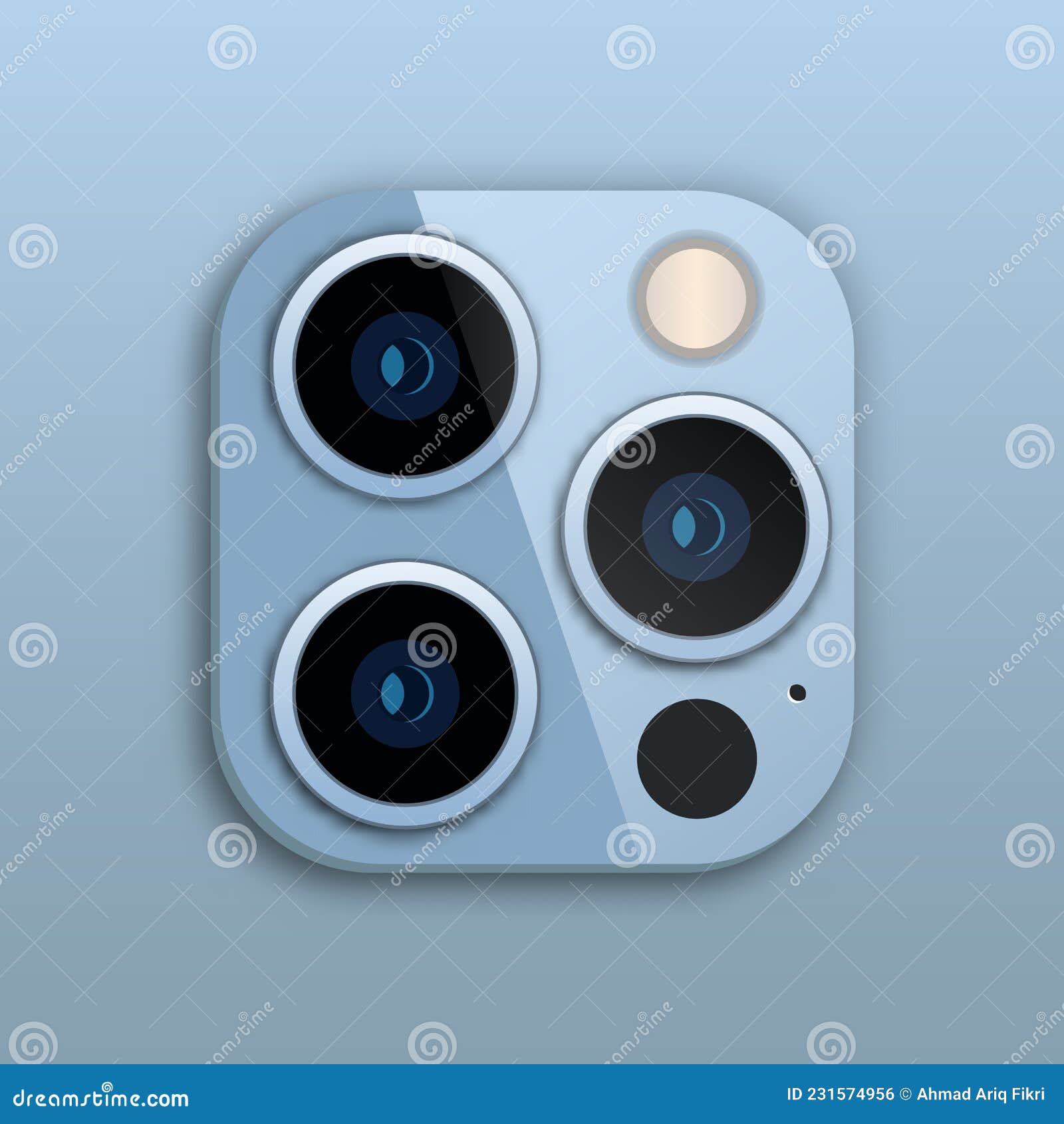 Triple Lens Camera on Iphone. Vector Illustration Stock Vector ...