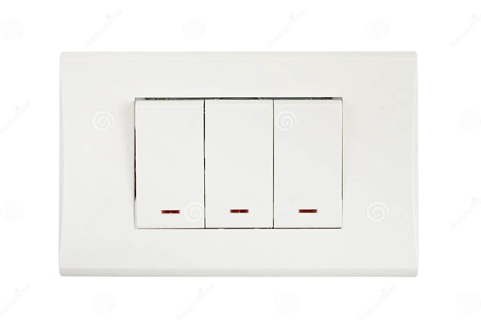 Triple light switch stock photo. Image of turn, electricity - 32049394