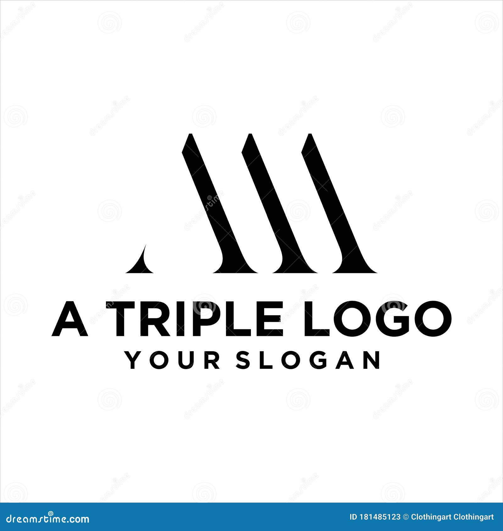 A Triple Logo Vector Graphic Modern Abstract Stock Vector ...