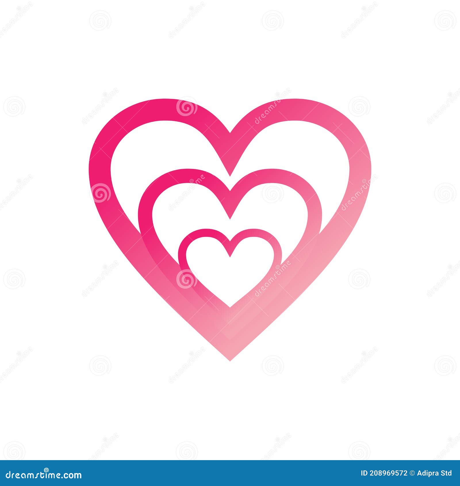 Triple of Love Sign Vector Logo Stock Vector - Illustration of happy ...