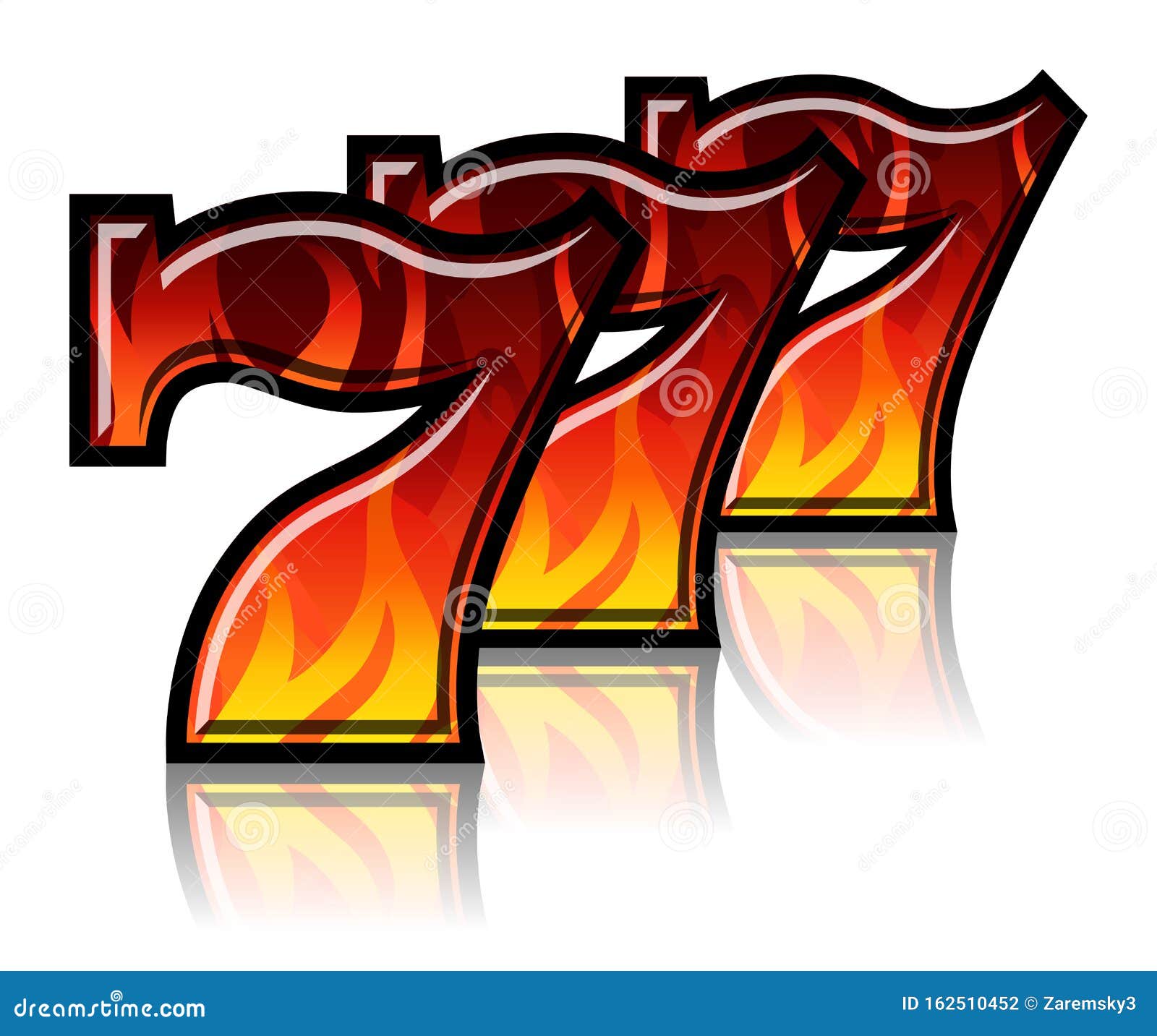 Triple Lucky Blazing Sevens Vector Illustration Stock Vector ...