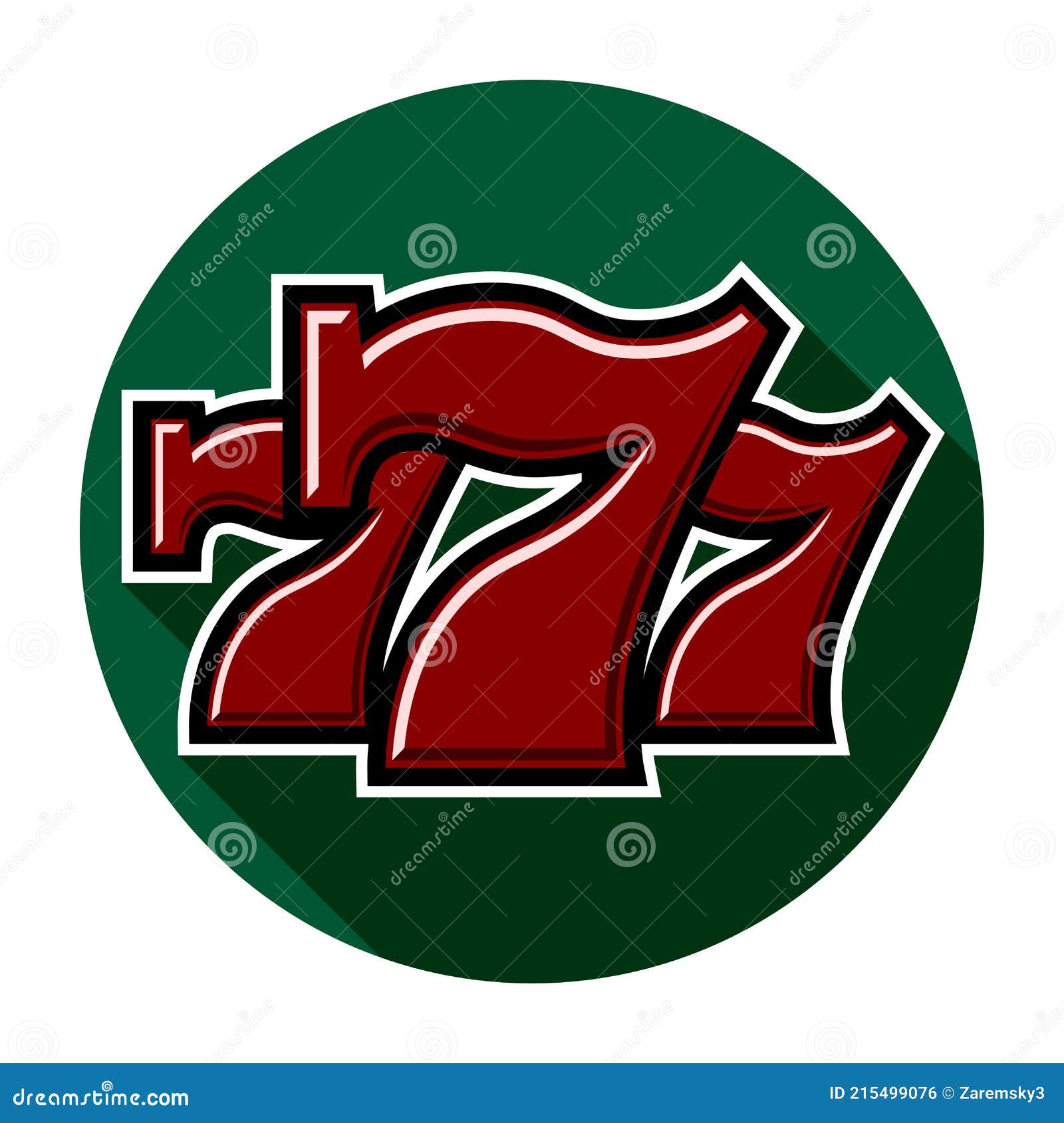 Triple Lucky Sevens Icon Color Vector Illustration Stock Vector ...