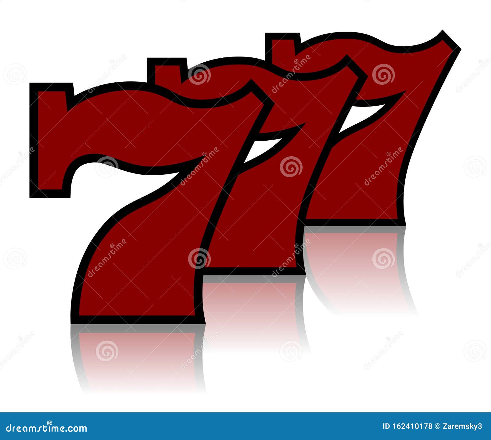 Triple Lucky Sevens Vector Illustration Stock Vector - Illustration of ...