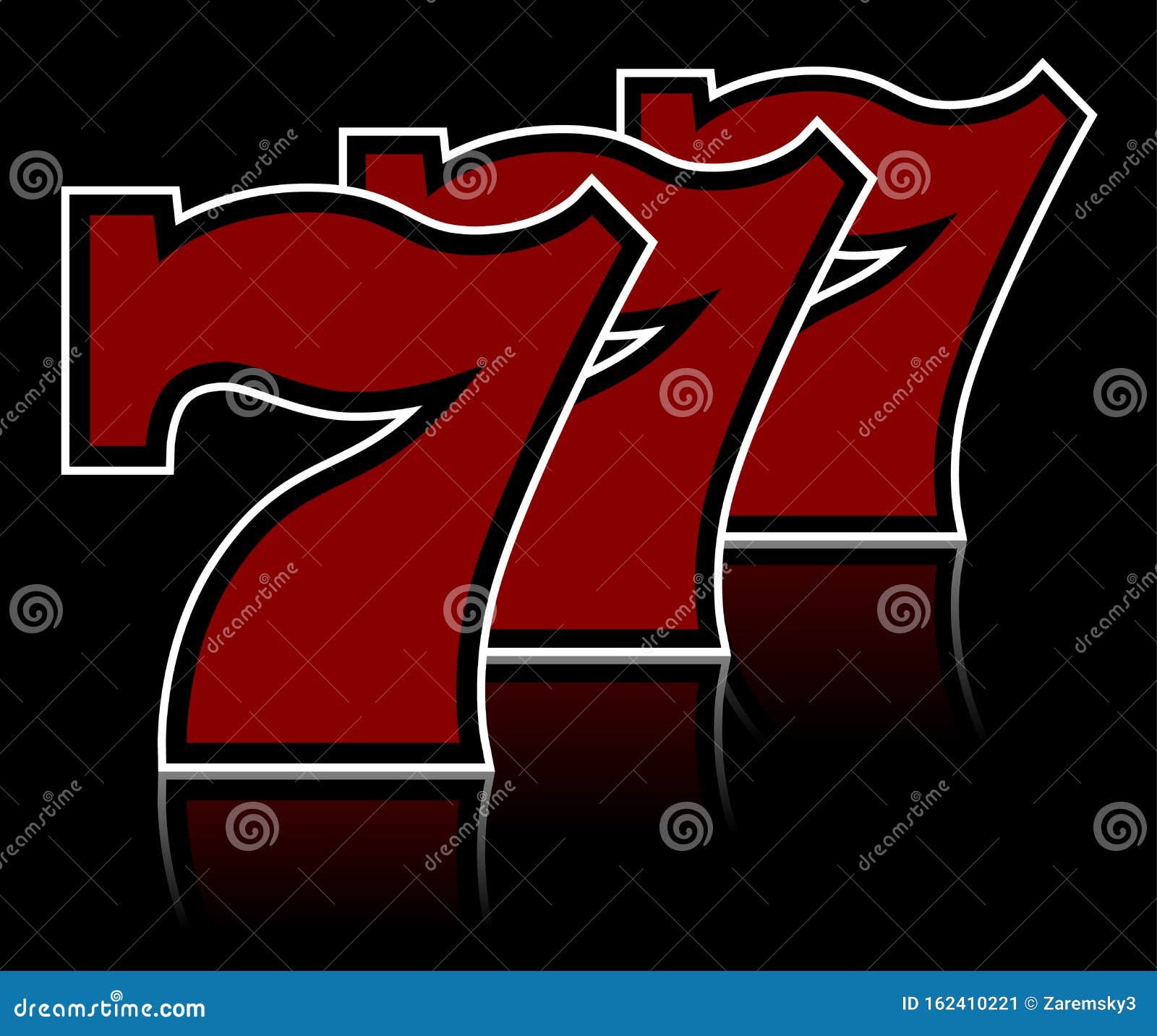 Triple Lucky Sevens Vector Illustration Stock Vector - Illustration of ...
