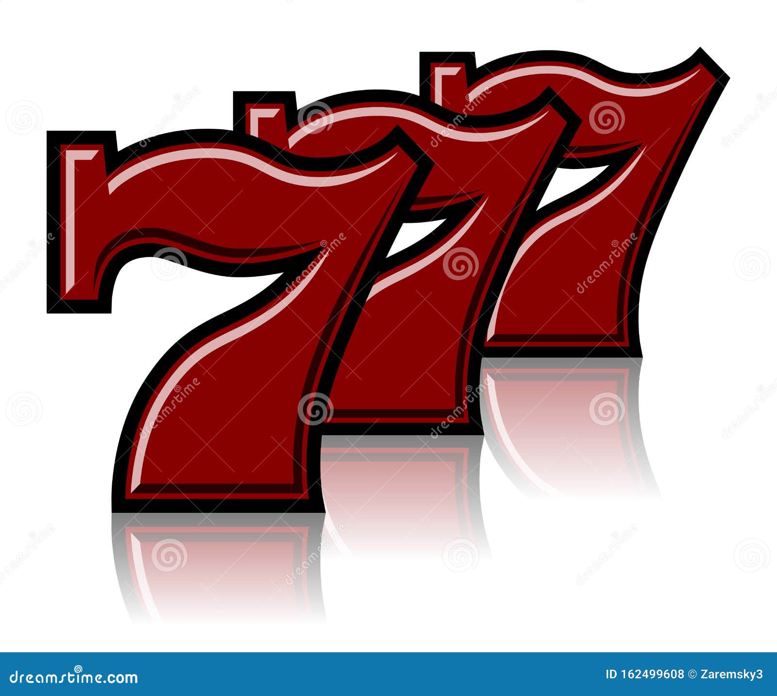 Triple Lucky Sevens Vector Illustration Stock Vector - Illustration of ...