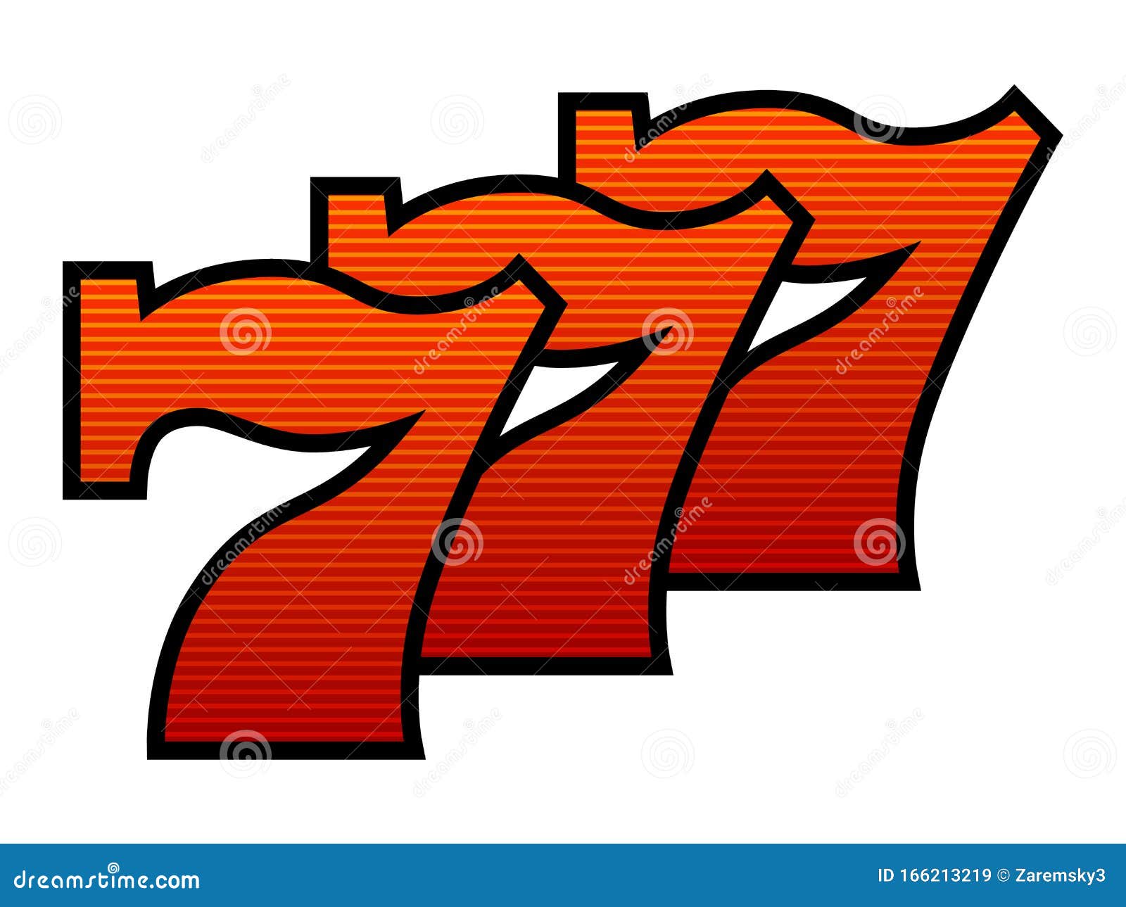 777, Triple Lucky Sevens Jackpot Cartoon Vector | CartoonDealer.com ...