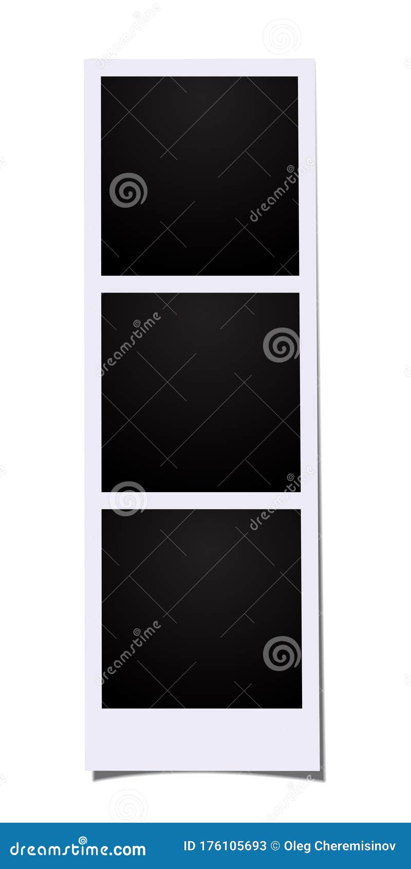 Triple Photo Vector Template. Three Blank Frames Photo Booth Images ...
