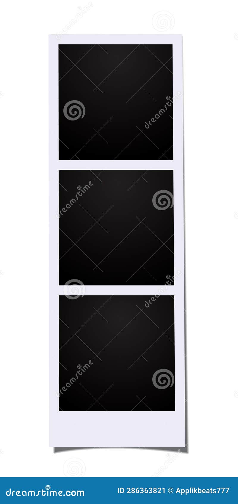Triple Photo Vector Template. Three Blank Frames Photo Booth Images ...