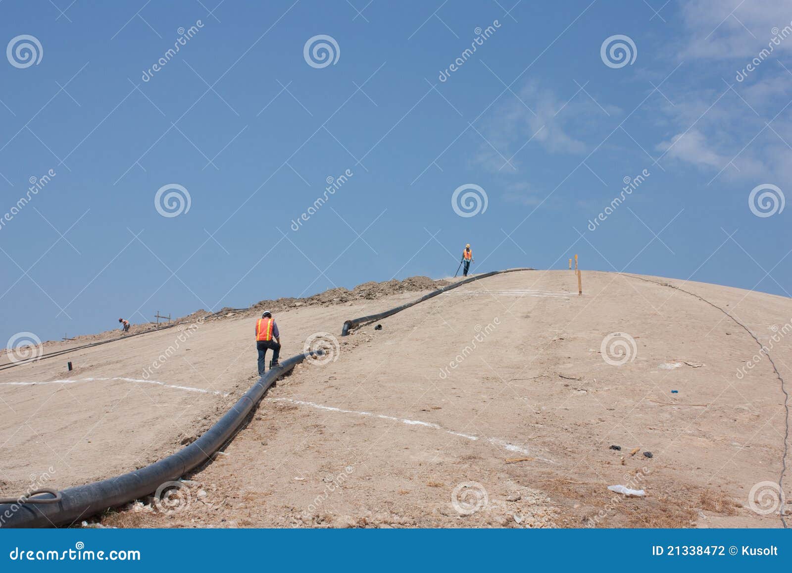 Triple pipe working men stock photo. Image of digging - 21338472