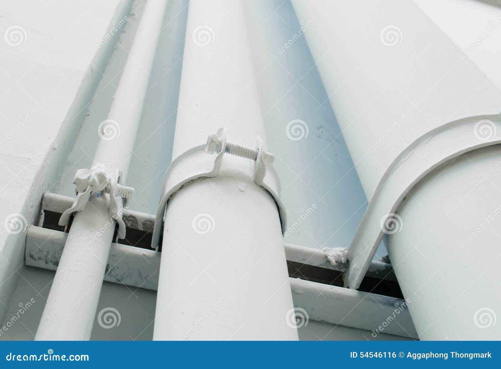 Triple pvc pipe stock photo. Image of wall, plastic, background - 54546116