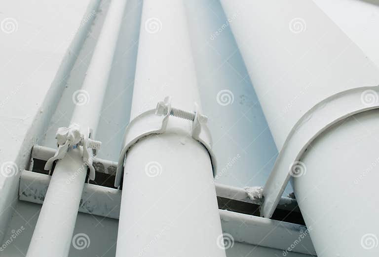 Triple pvc pipe stock photo. Image of wall, plastic, background - 54546116