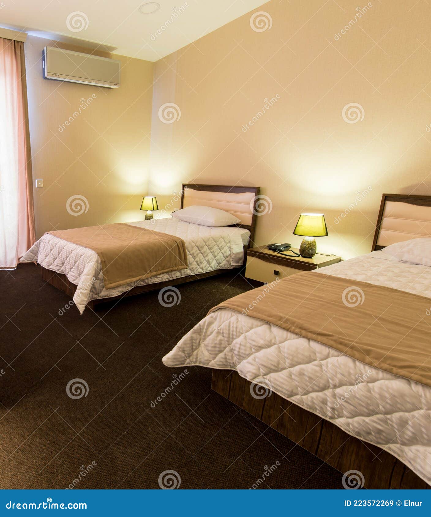 Triple Room in Modern Hotel Stock Image - Image of romantic, apartment ...