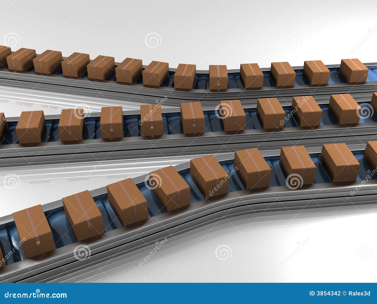 Triple Row Production Line with Boxes Stock Illustration - Illustration ...