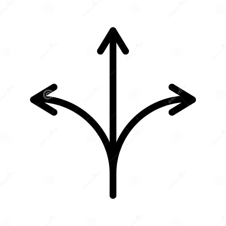 Triple Separated Arrows Icon Design in Linear Style. Stock Vector ...