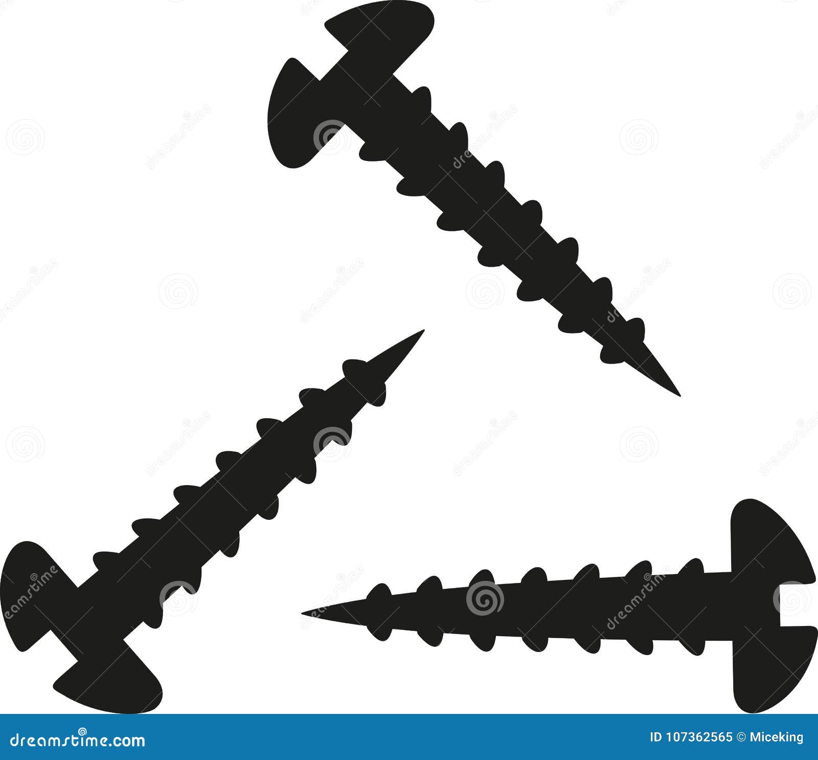Triple set of screws stock illustration. Illustration of hardware ...
