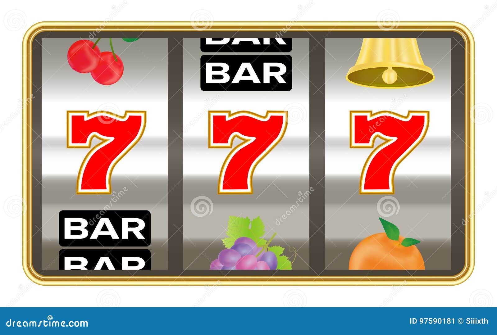 Triple Seven Number on Slot Machine Vector Stock Vector - Illustration ...
