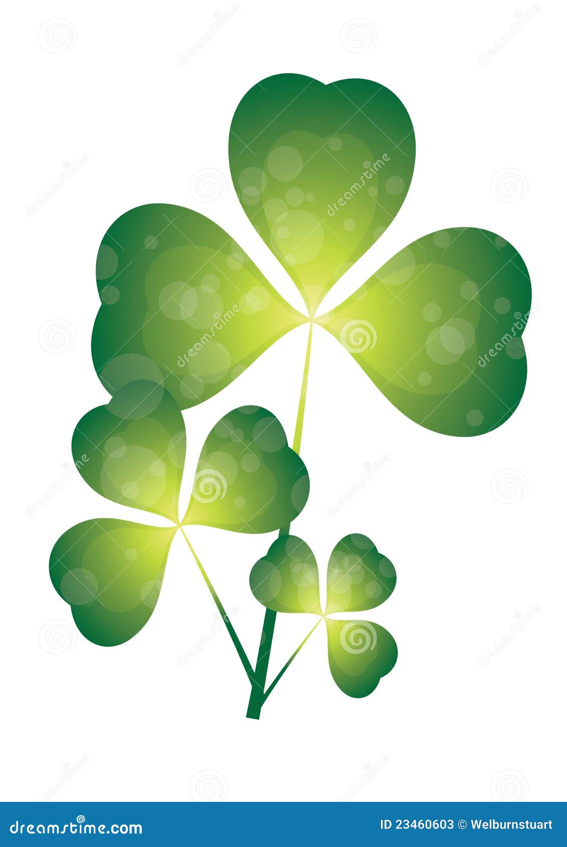 Triple shamrock stock vector. Illustration of nature - 23460603