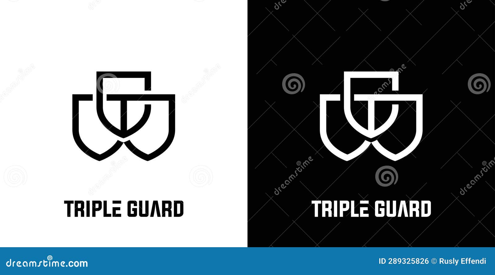Triple Shields Logo Design Unique and Modern Stock Illustration ...