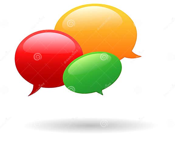 Triple speech bubbles stock vector. Illustration of orange - 16885864