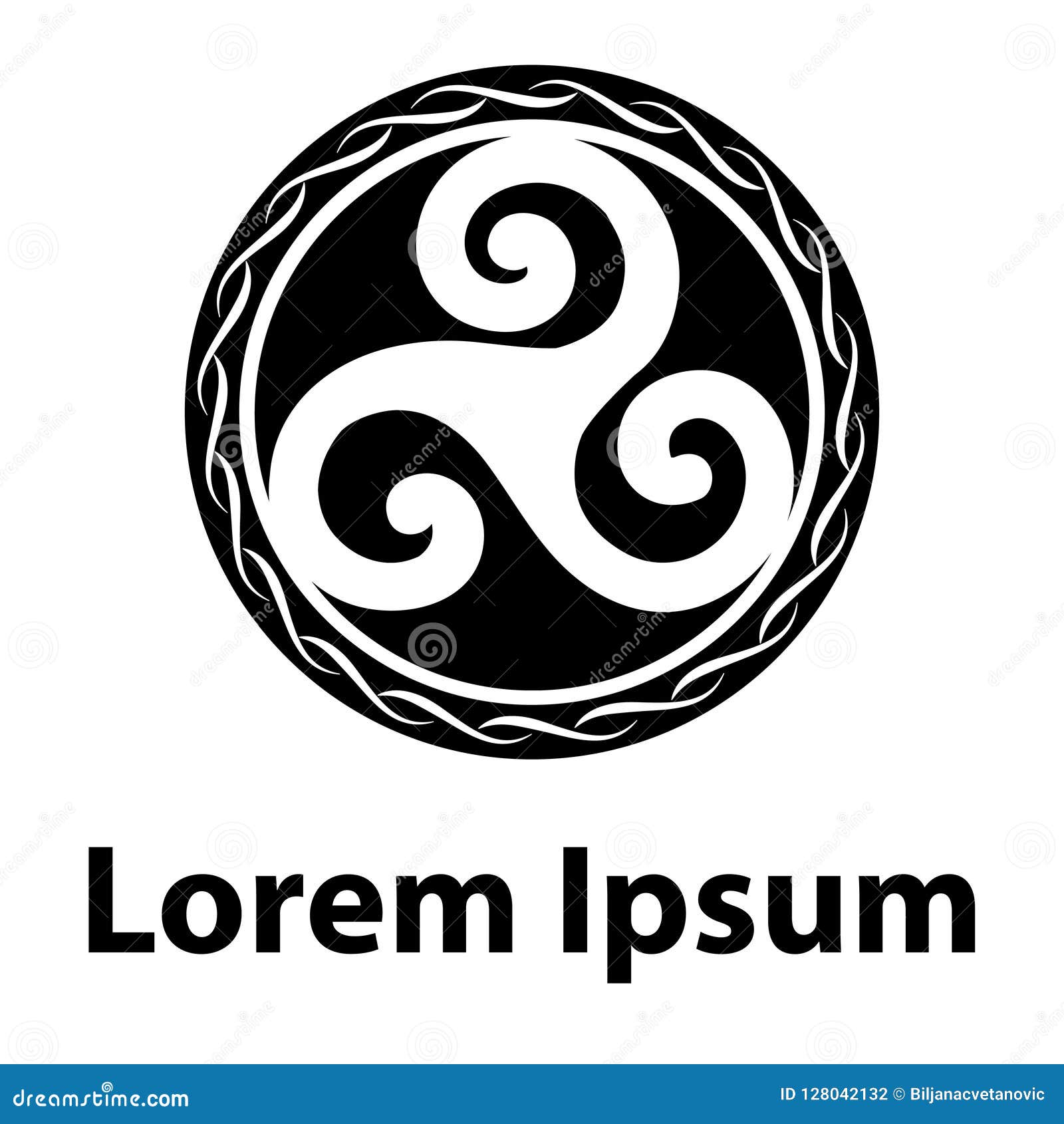 Triple Spiral stock vector. Illustration of isolated - 128042132