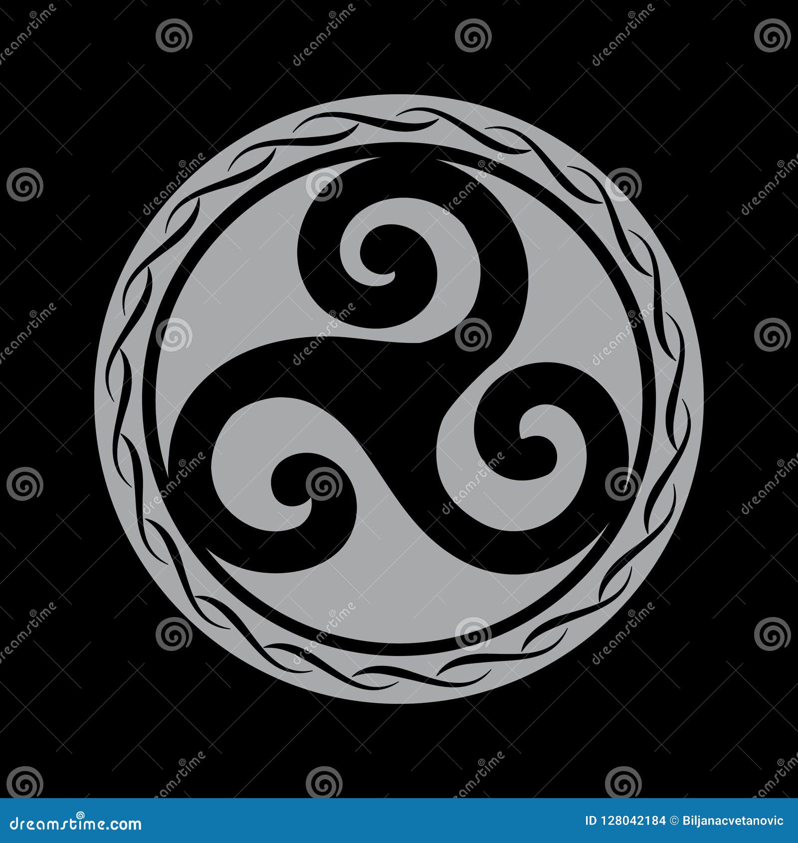 Triple Spiral stock vector. Illustration of icon, isolated - 128042184