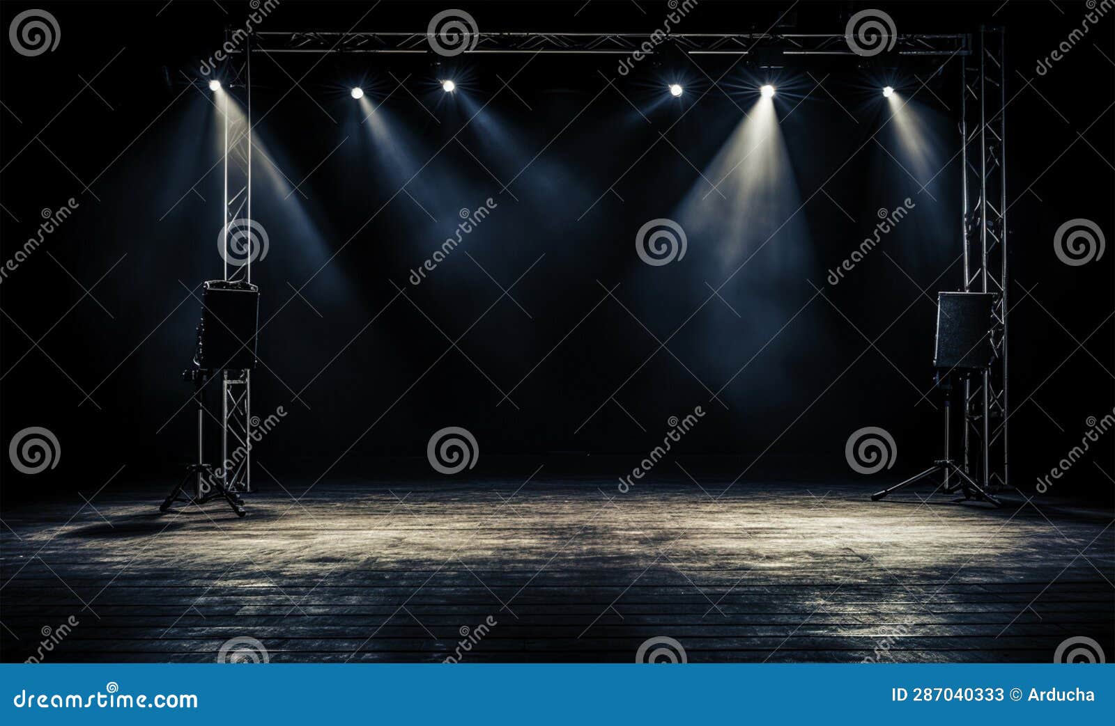 Triple Spotlight On Brick Wall, Dark Background, Texture, Brickwork ...