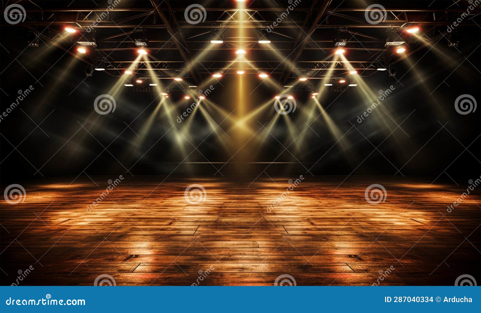 Triple Spotlight On Brick Wall, Dark Background, Texture, Brickwork ...
