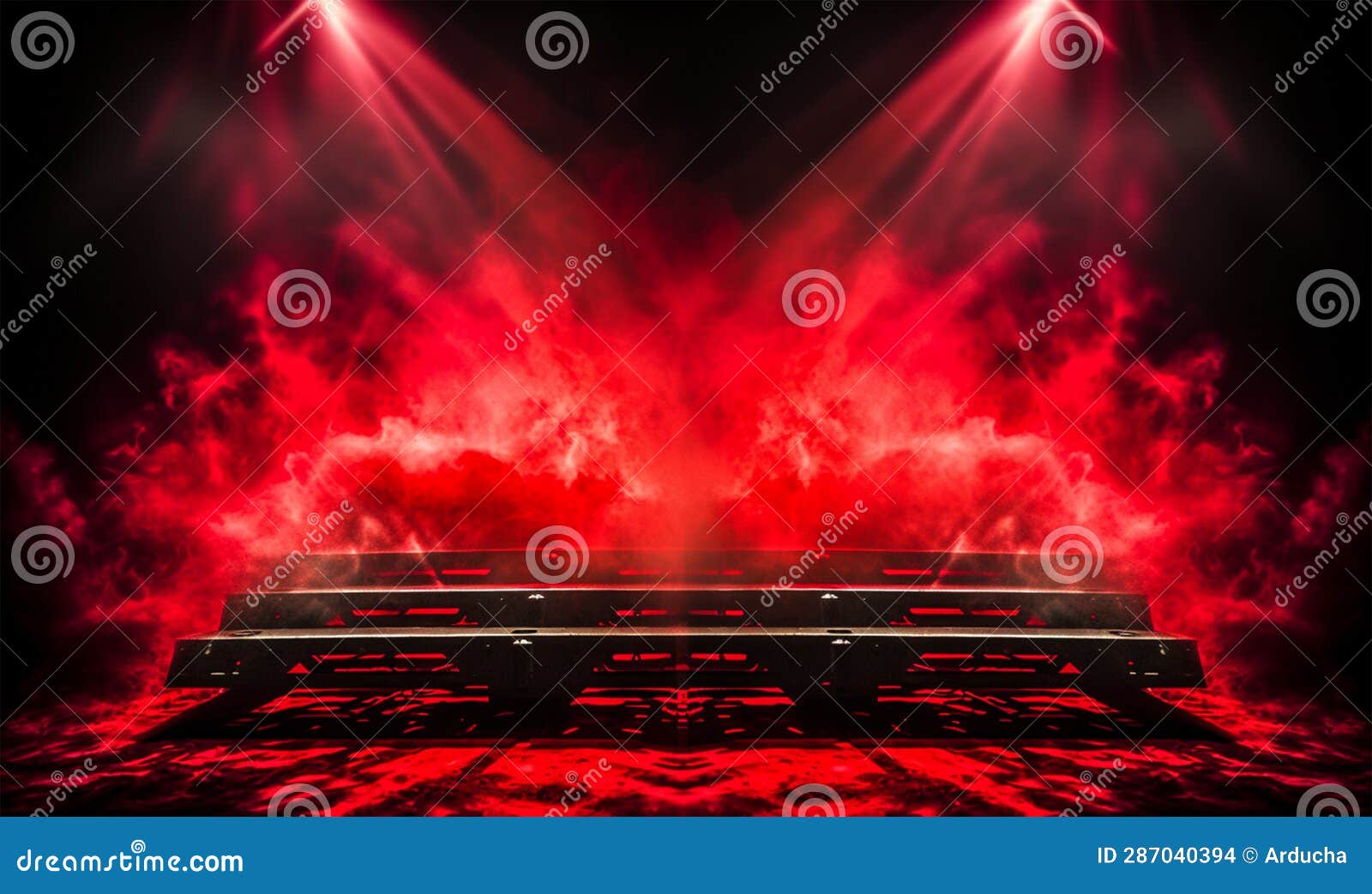 Triple Spotlight from Side To Stage Blank Template Stock Illustration ...