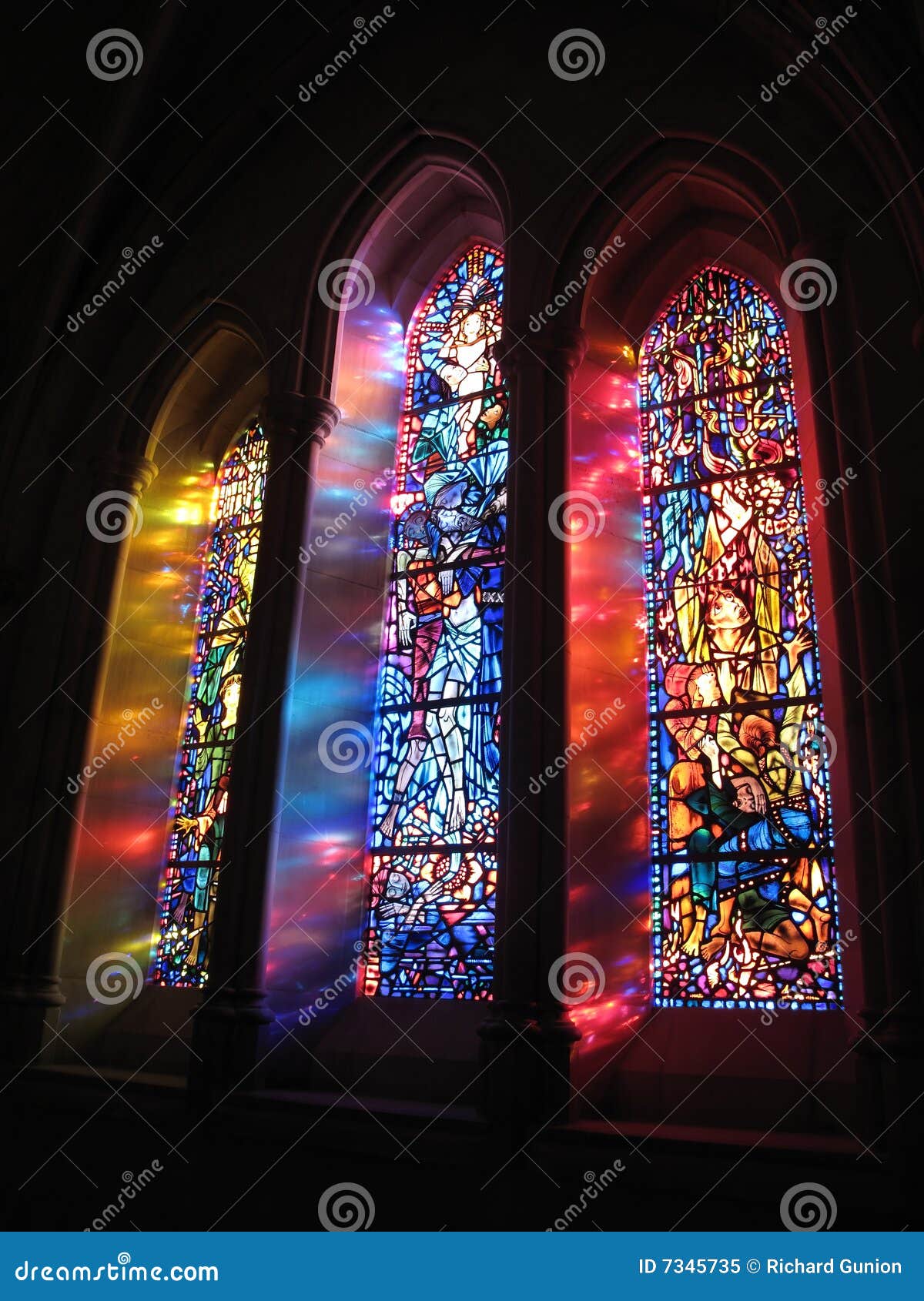 Stained Window Glass, Private Changing Rooms And Rest Area Of Typical ...