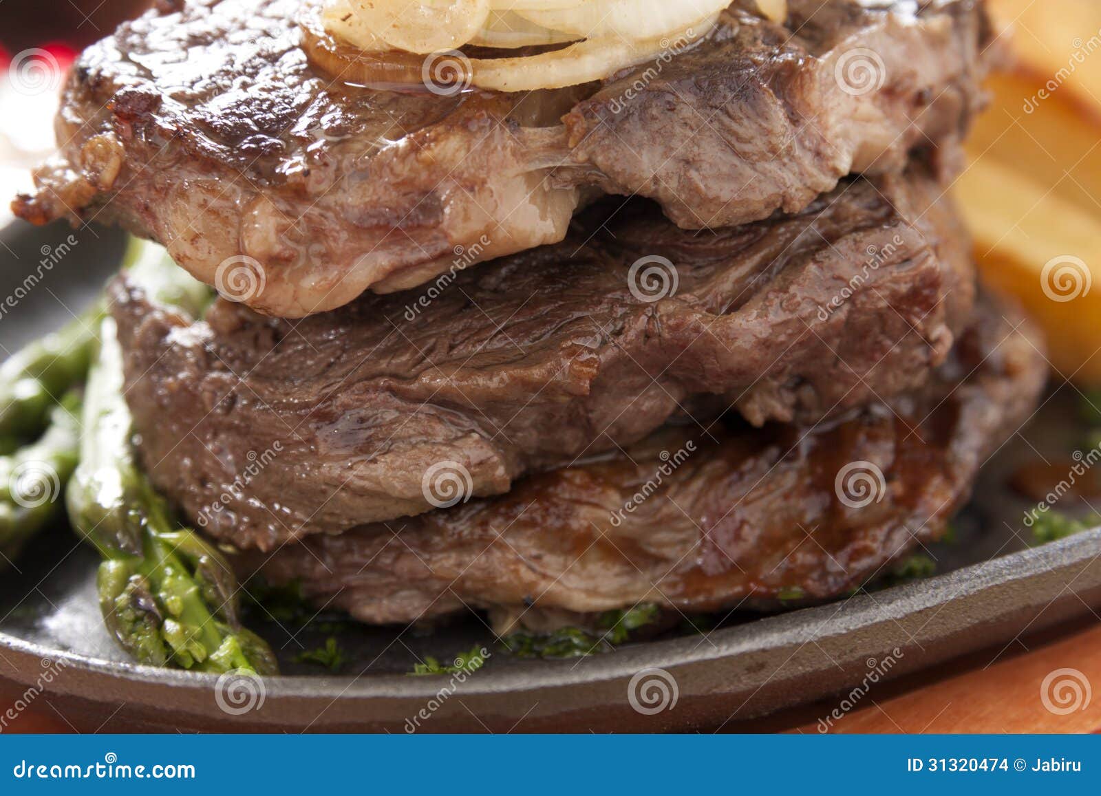 Triple Steaks stock photo. Image of cooked, stack, steaks - 31320474