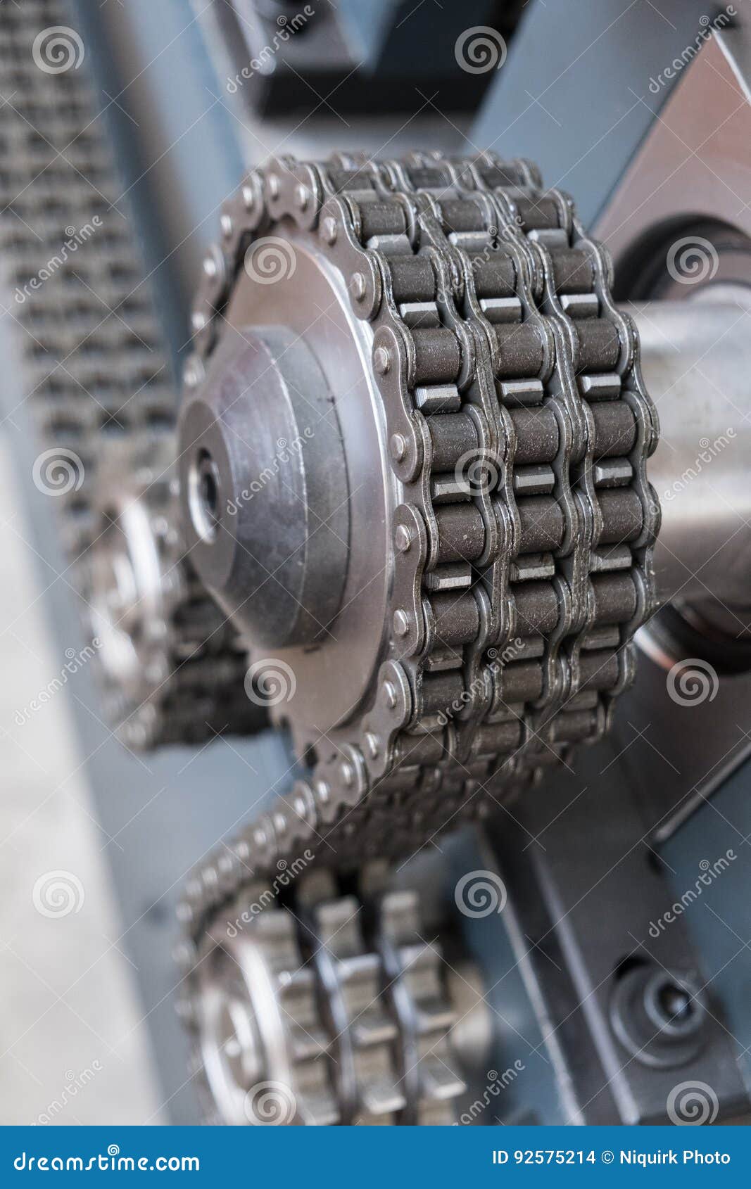 Triple Strand Roller Chain with Three Sprockets Stock Photo - Image of ...