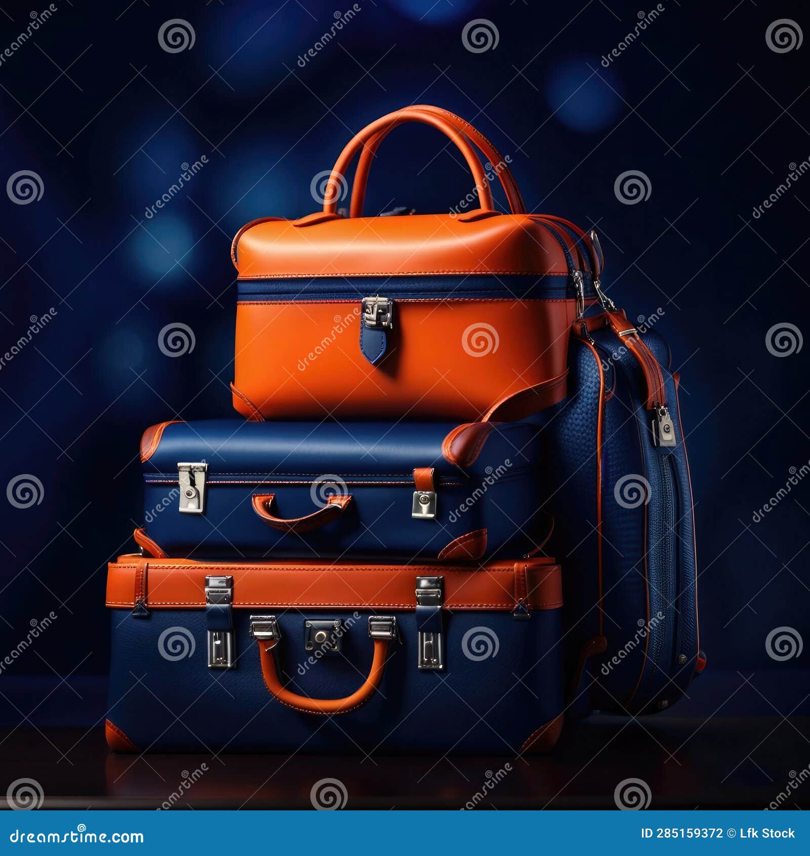 Triple Suitcase Combination in Different Models. Generative Ai Stock ...