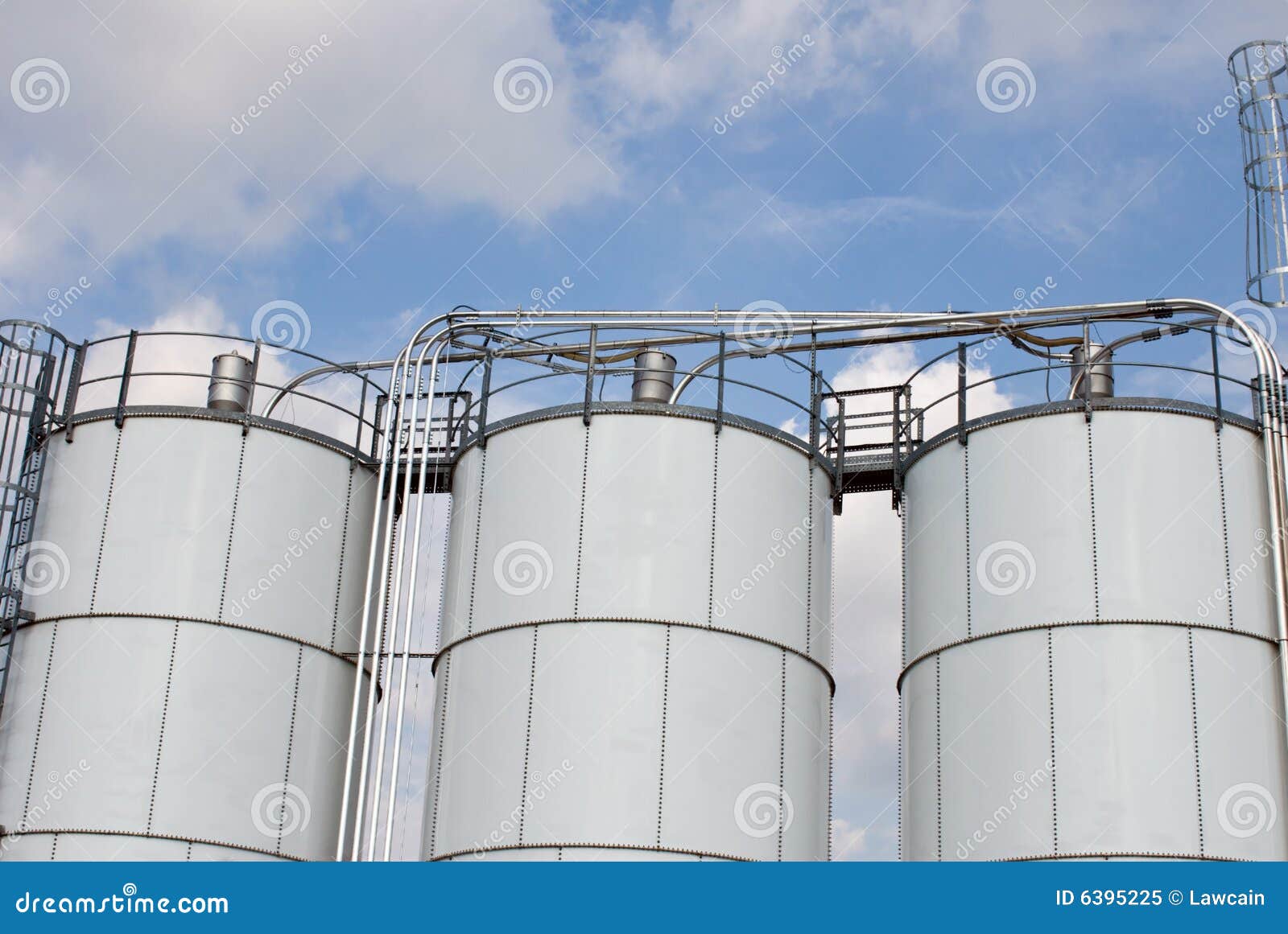 Triple Tanks stock image. Image of environment, blue, atmosphere - 6395225