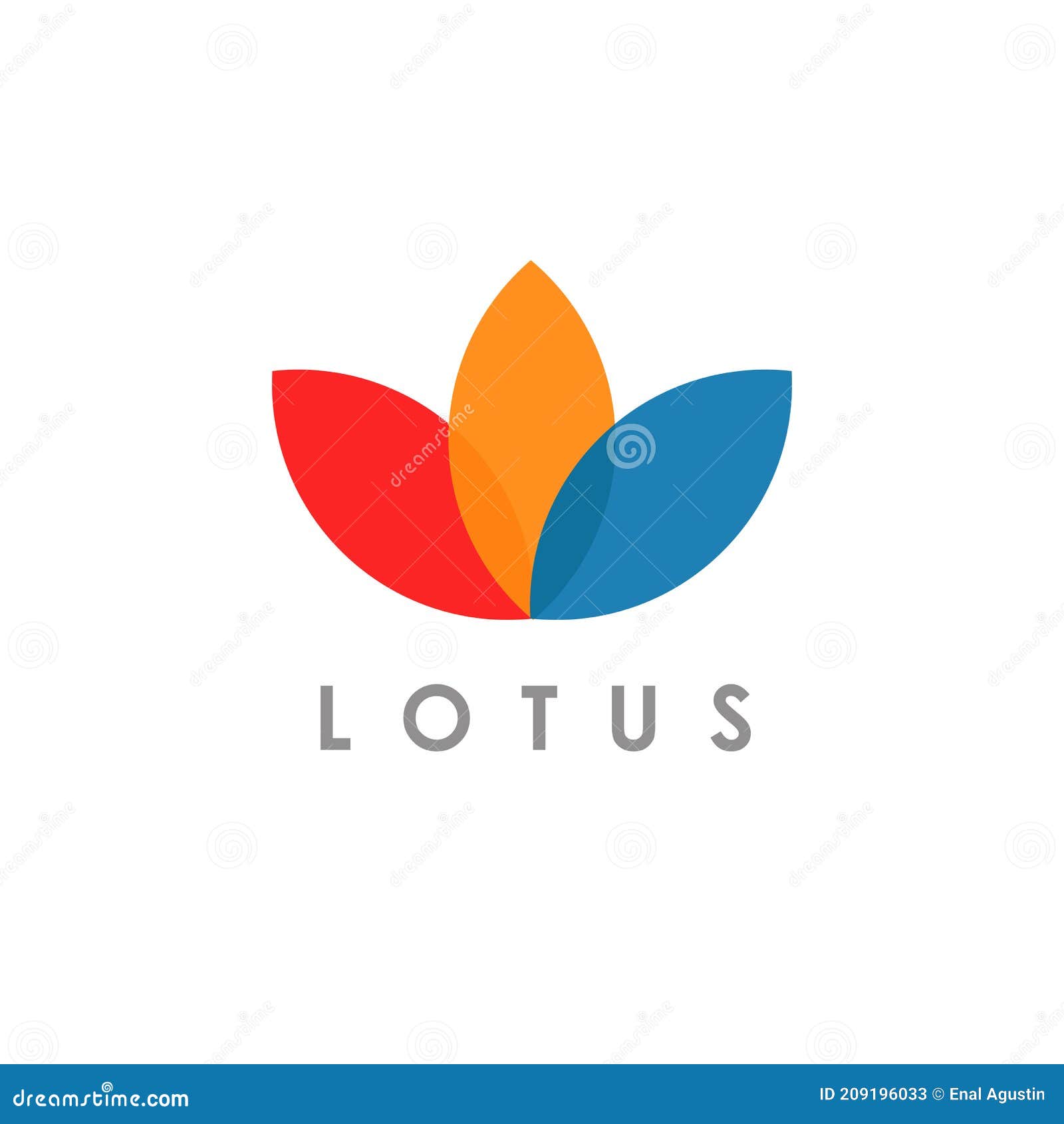 Triple Transparent Color for Lotus Icon Logo Design Template Stock ...