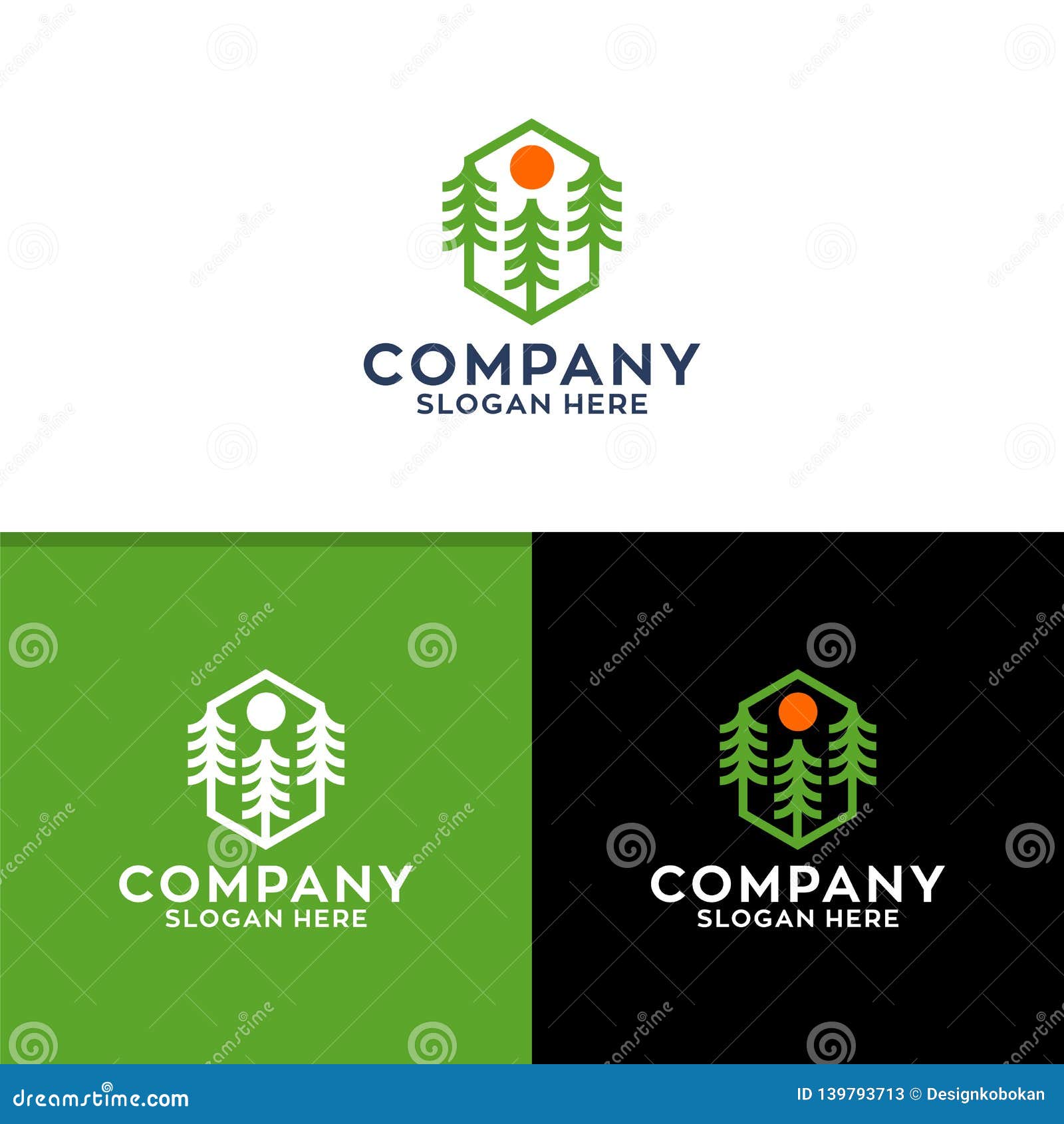 Triple Tree Logo Design Template Stock Vector - Illustration of garden ...