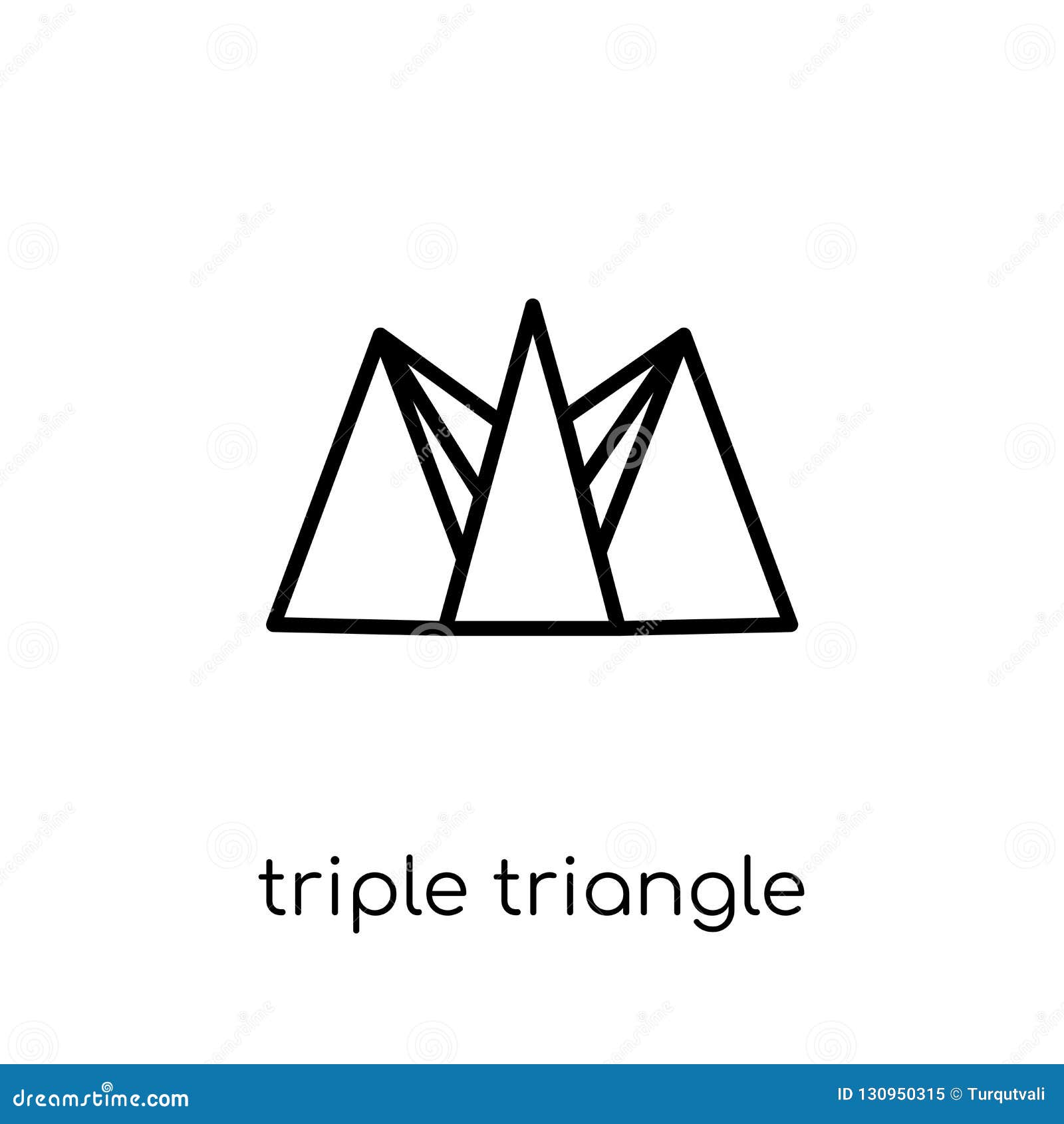 Triple Triangle Transparent Icon. Triple Triangle Symbol Design Vector ...