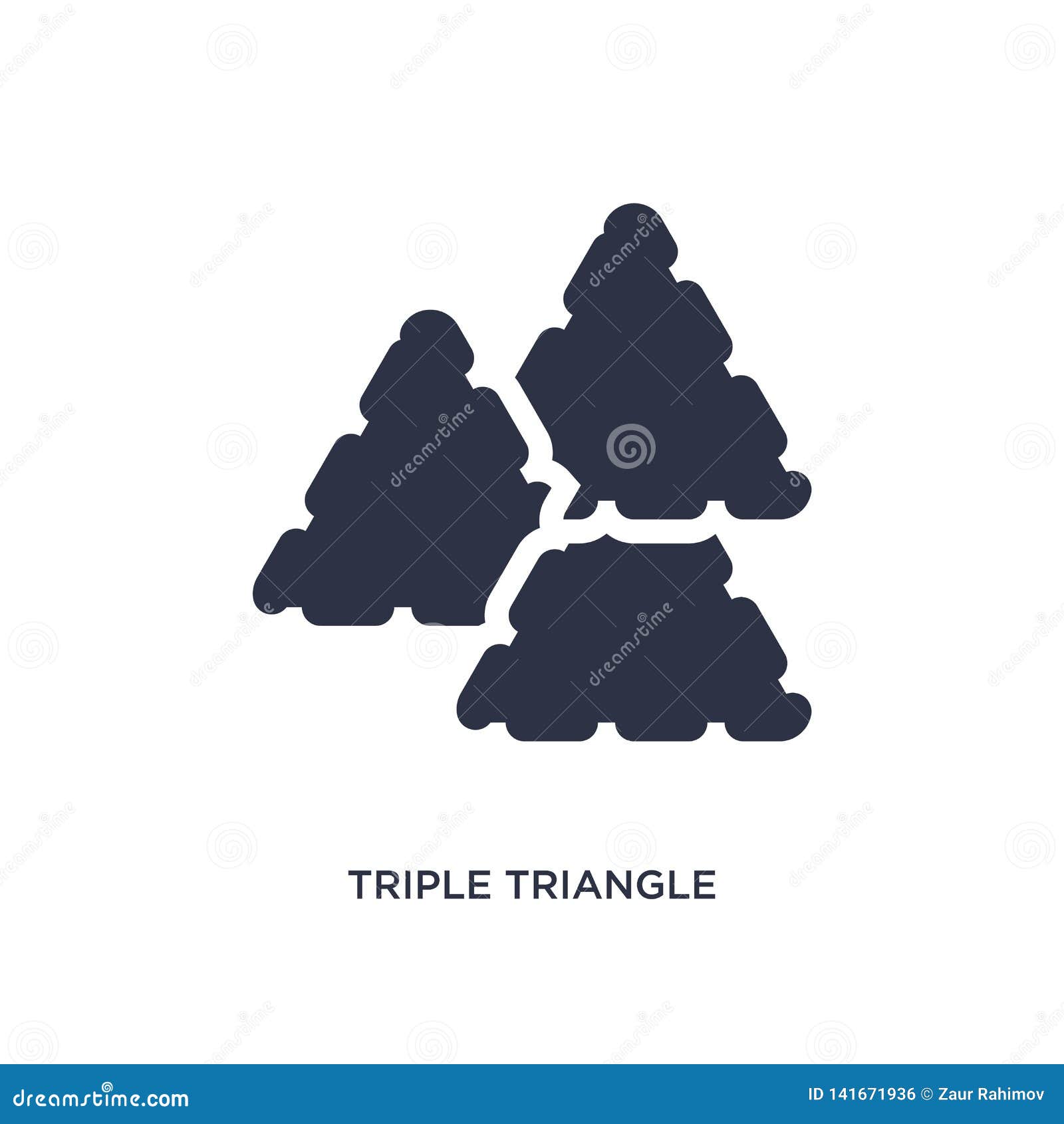 Triple Triangle Transparent Icon. Triple Triangle Symbol Design Vector ...