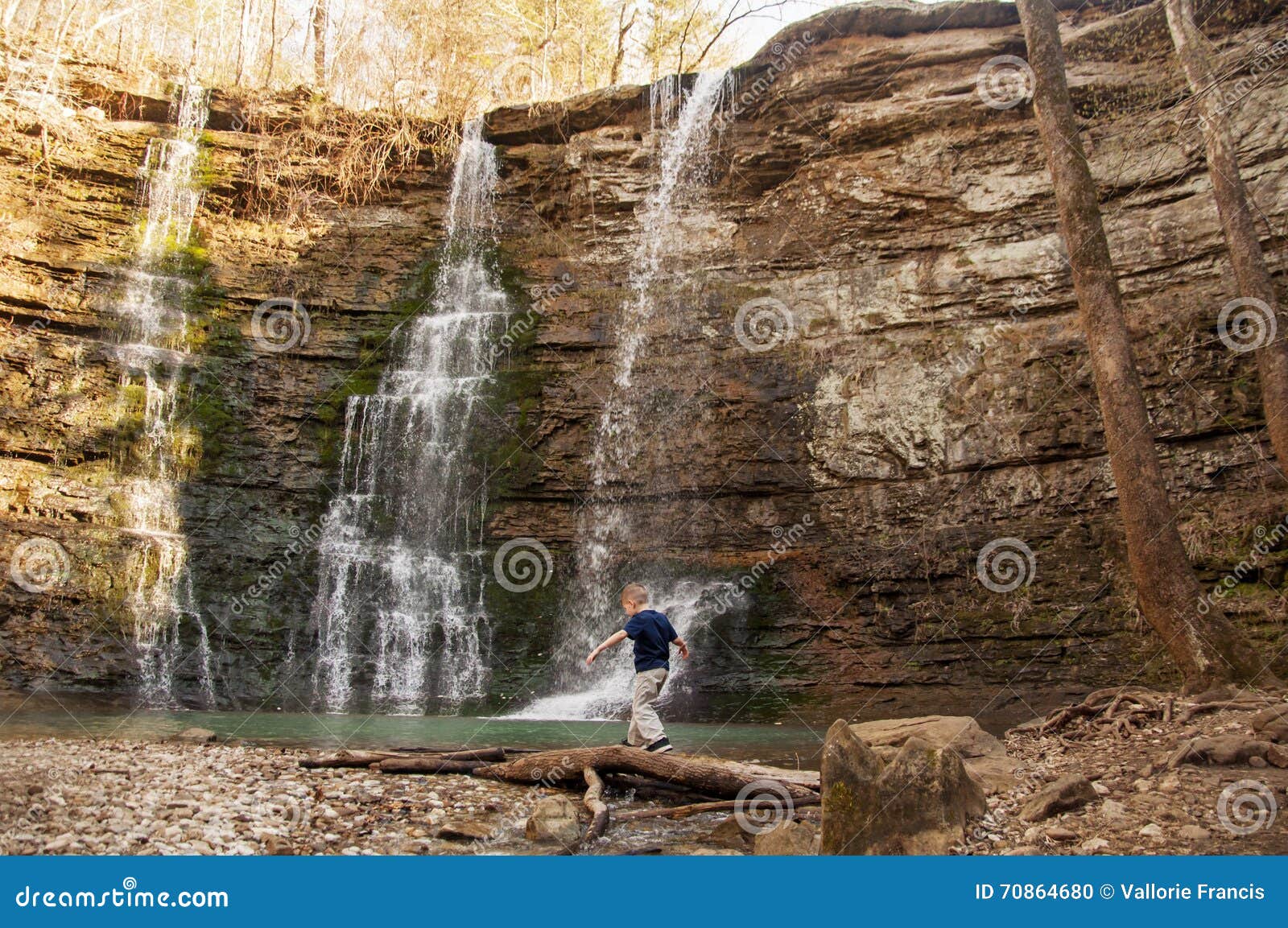 Triple waterfall stock photo. Image of balancing, triple - 70864680