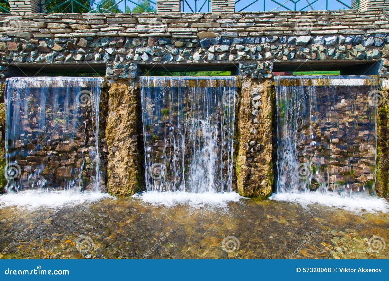 Triple waterfall stock photo. Image of cliff, front, landscape - 57320068