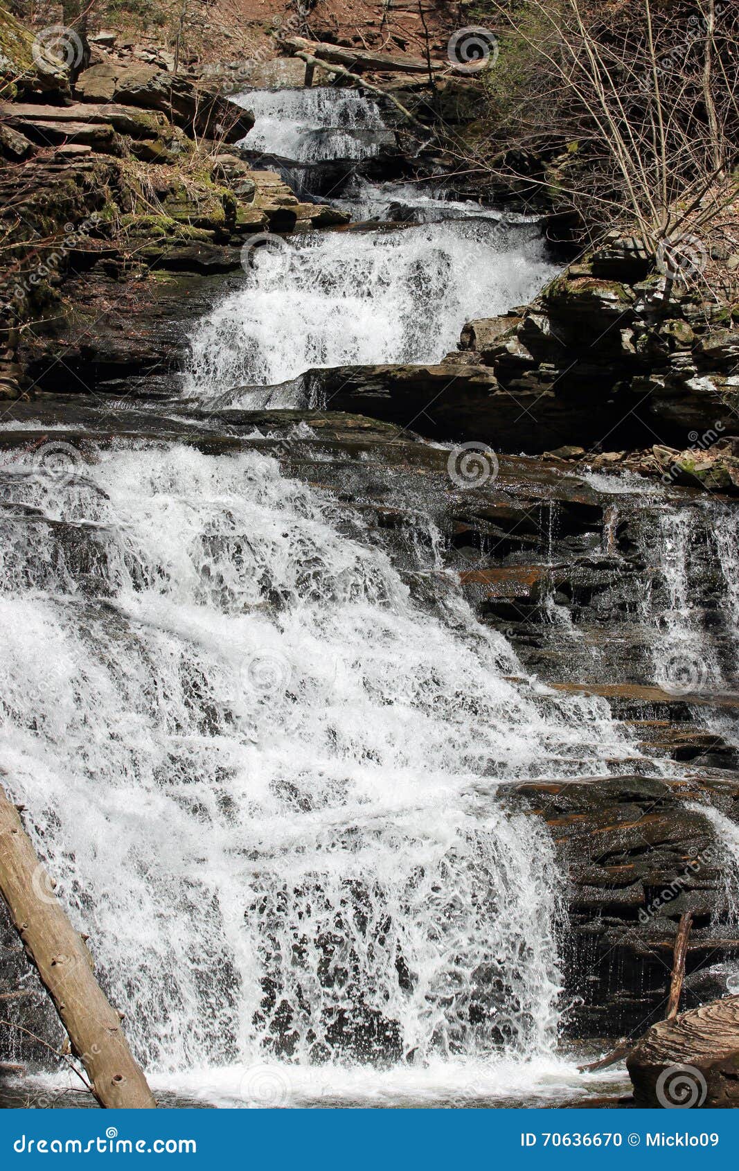 Triple waterfalls stock photo. Image of water, trail - 70636670