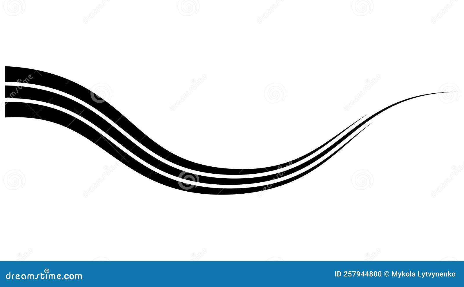 Triple Winding Curved Line Calligraphy, Squiggle Doodle Road Stock ...